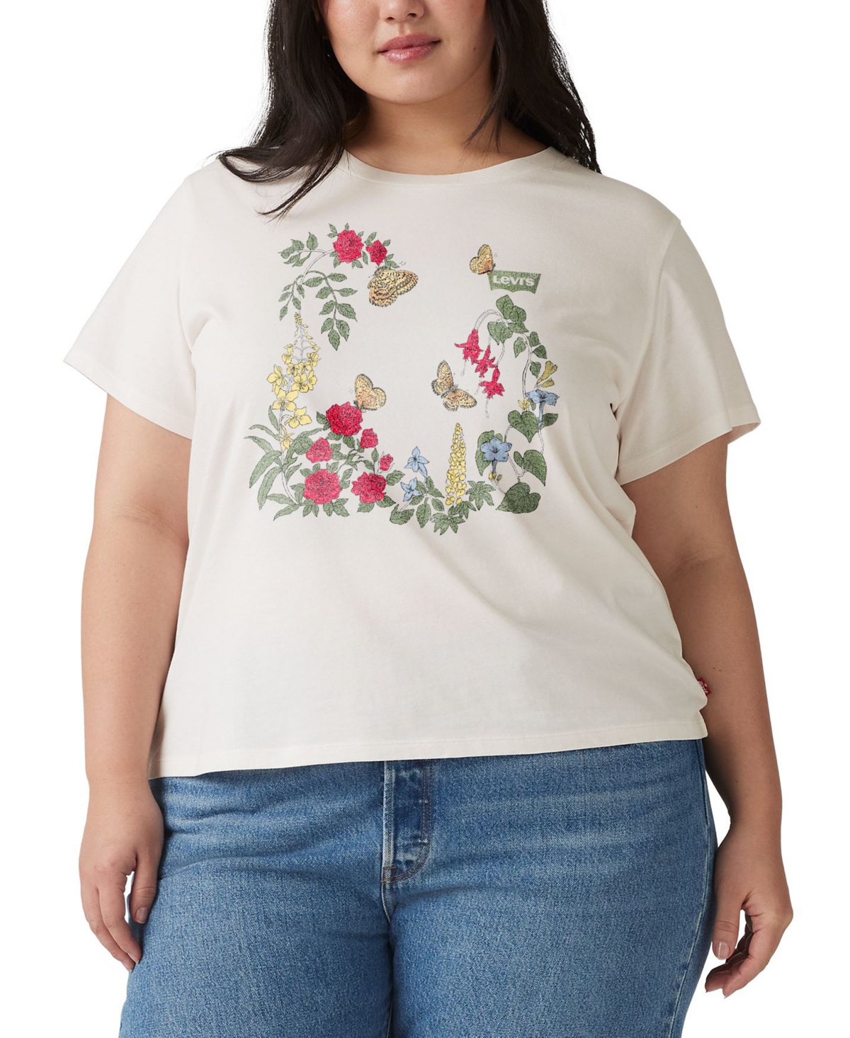 Click here for Levis Plus Size Perfect Rose Garden Logo T-Shirt -... prices