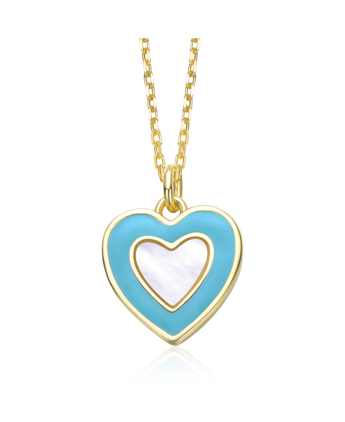 Click here for 14K Gold-Plated with Mother-of-Pearl & Sky Blue En... prices