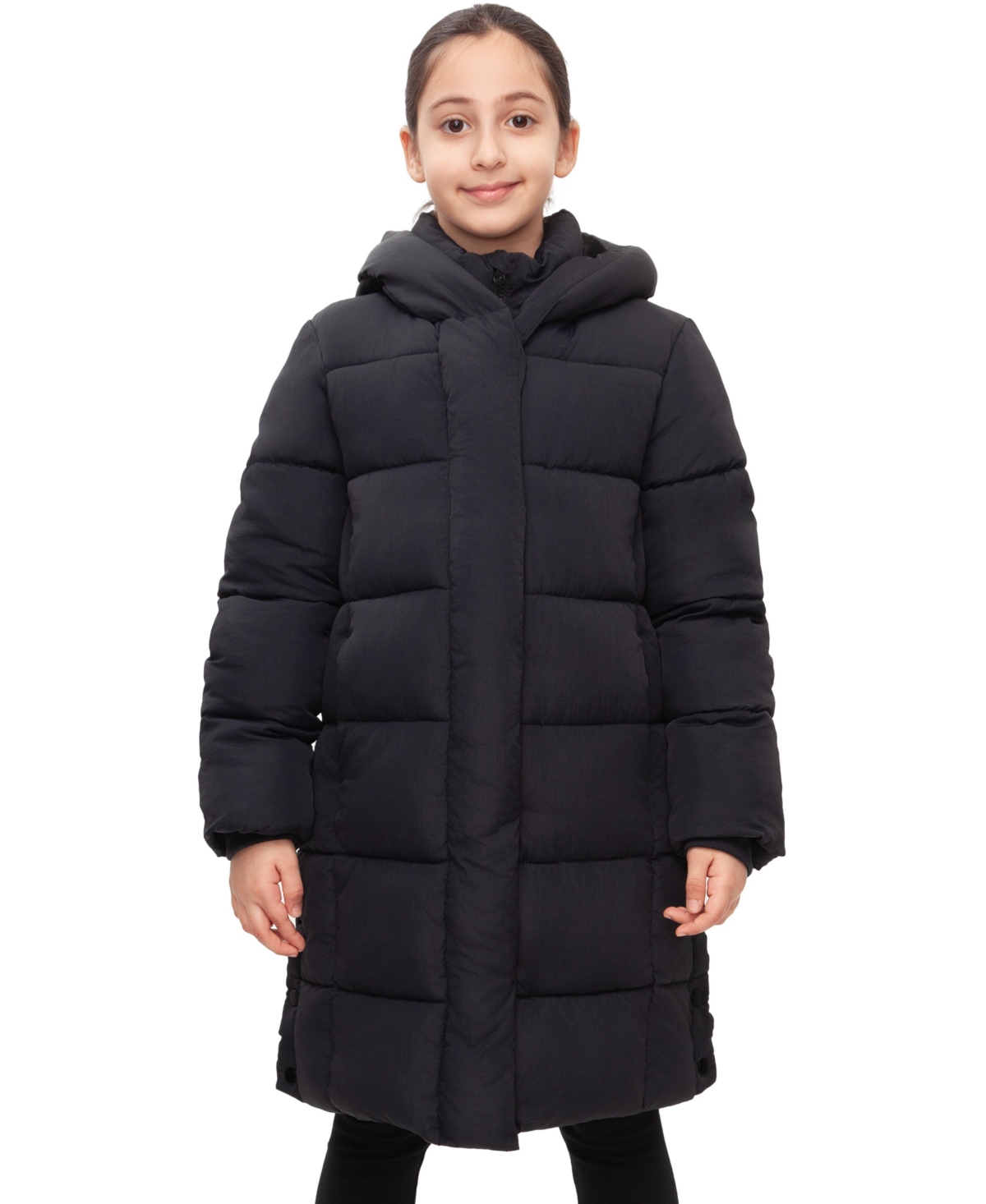 Click here for Rokka&Rolla Girls Knee Length Puffer Coat - Black prices