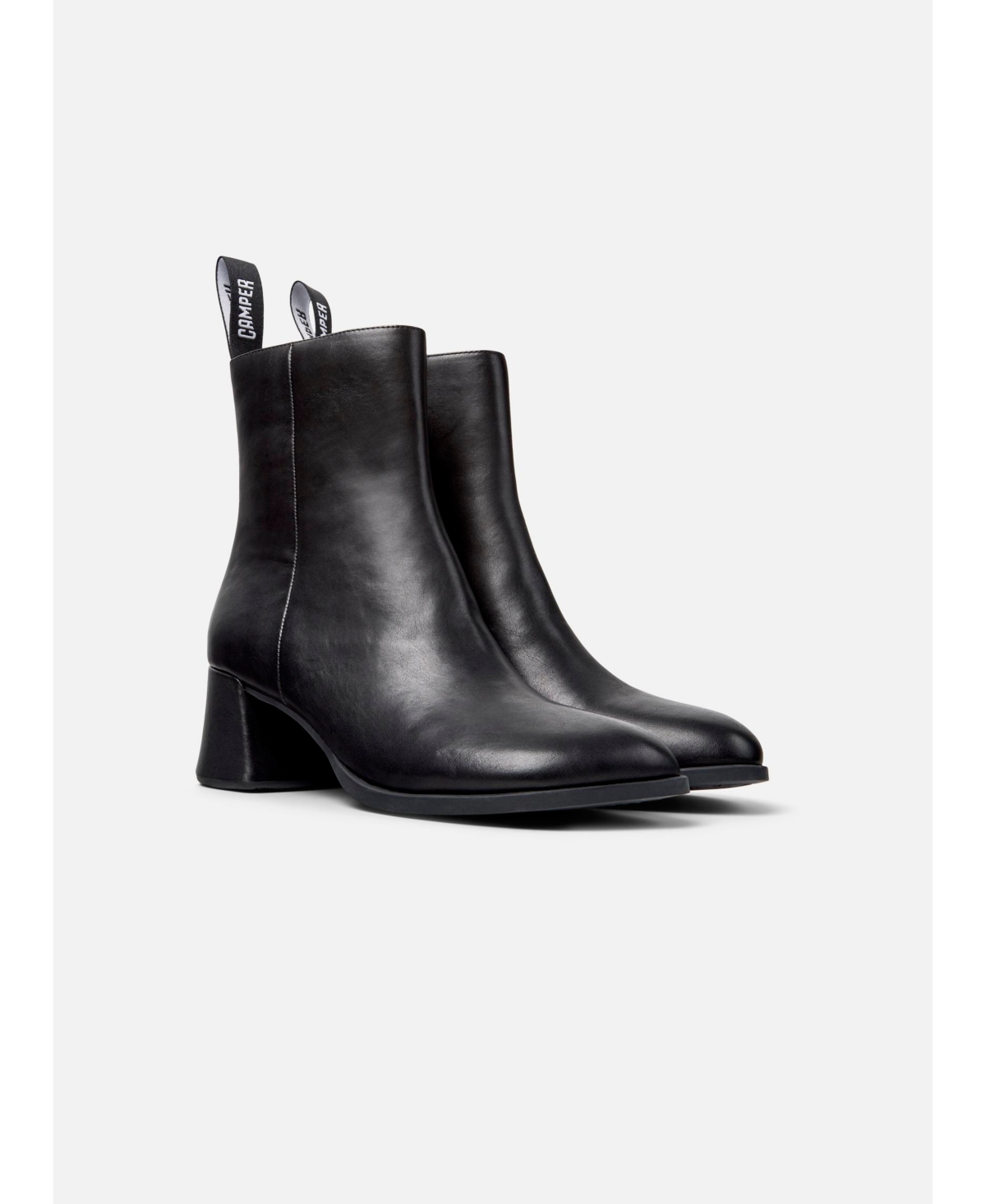 Click here for Camper Kora Leather Zip Bootie - Black prices