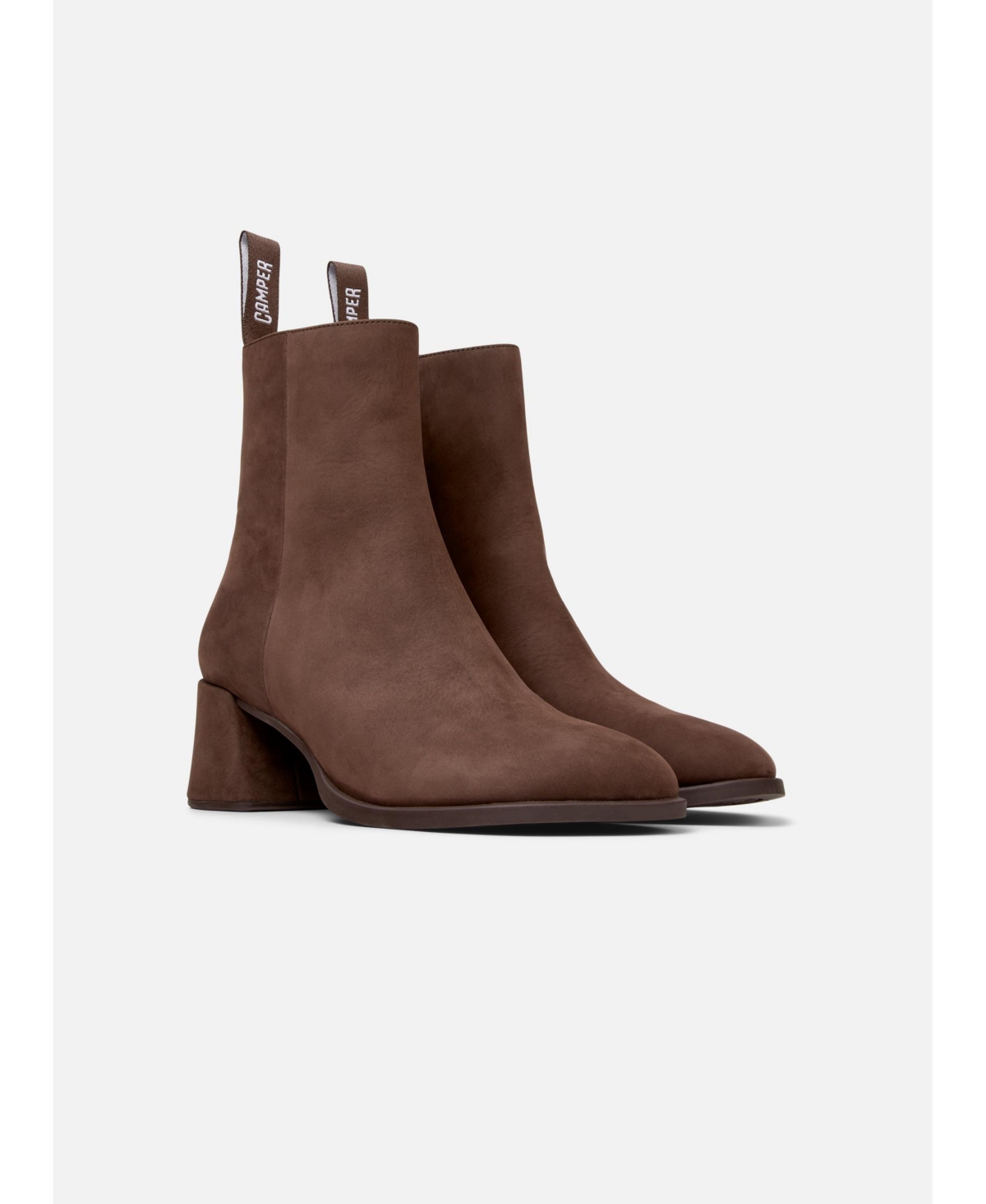 Click here for Camper Kora Leather Zip Bootie - Brown prices