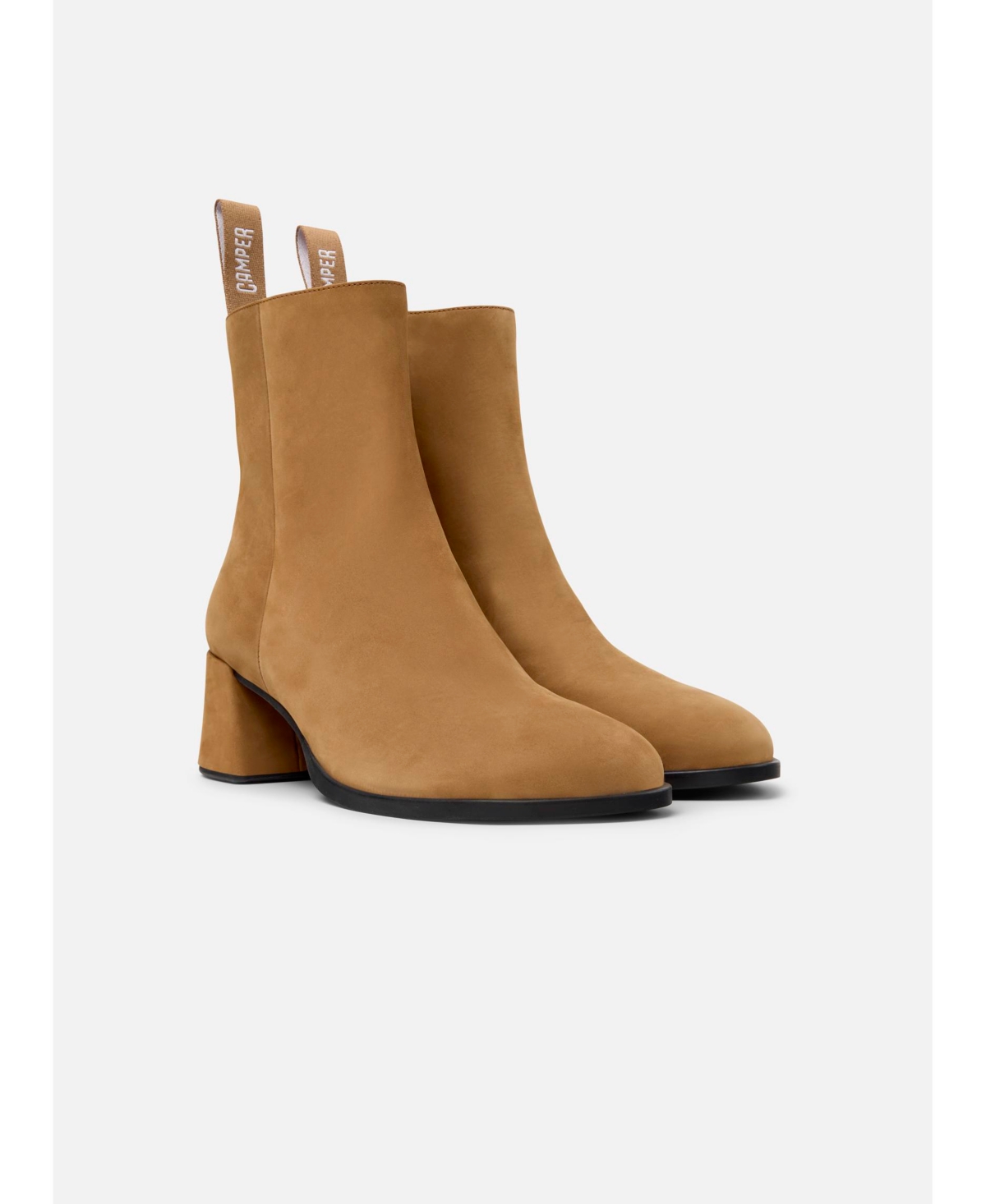 Click here for Camper Kora Leather Zip Bootie - Medium brown prices