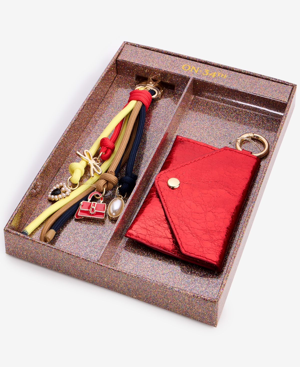 Click here for On 34th Boxed Card Case & Multi-Charm Beaded Keych... prices