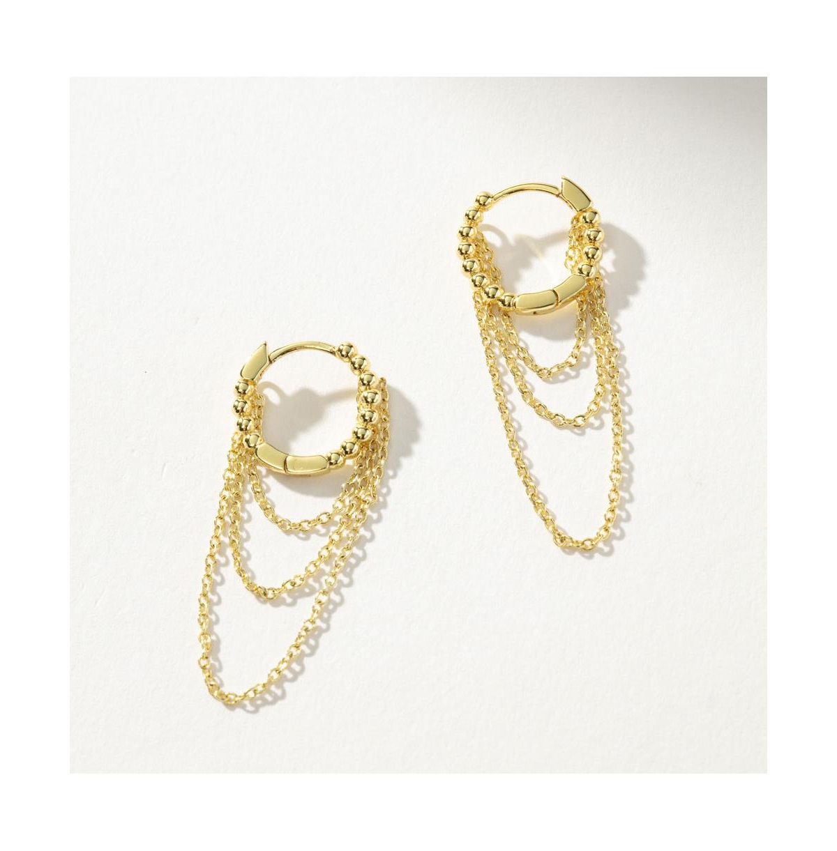 Click here for 14K Gold-Plated Chains Huggie Earrings - Gold prices