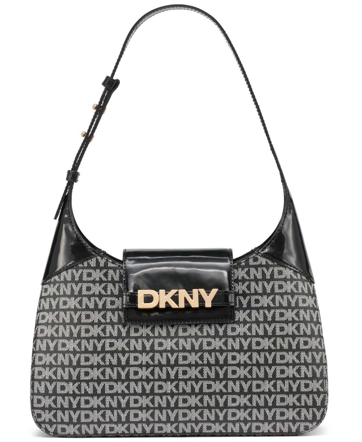 Click here for Dkny Avril Small Logo Shoulder Bag - Black Logo/ B... prices