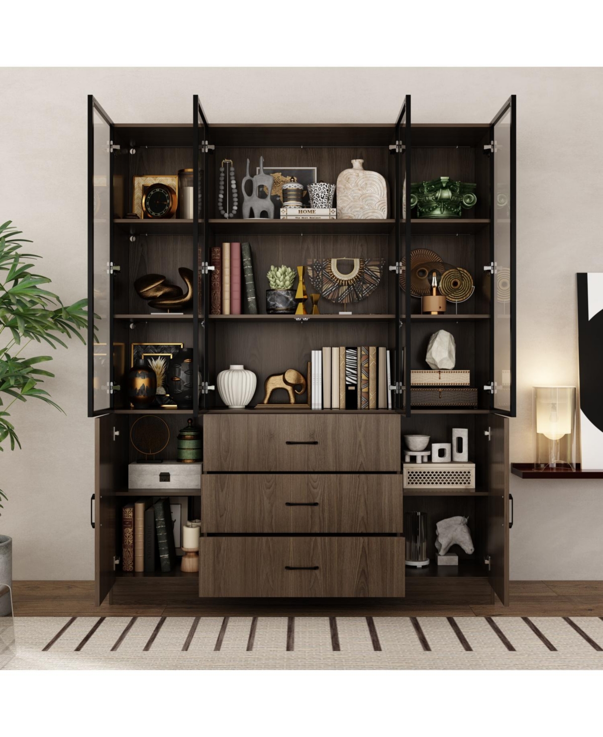 Click here for Famapy Brown Wood 13-Shelf Standard Bookcase with... prices
