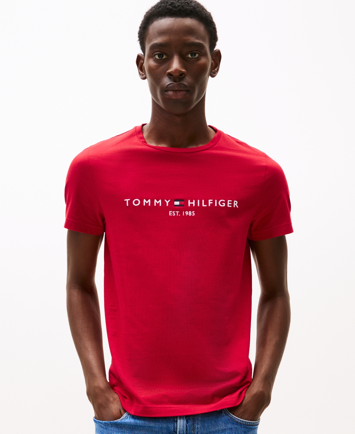 Click here for Tommy Hilfiger Mens Embroidered Logo Regular-Fit C... prices