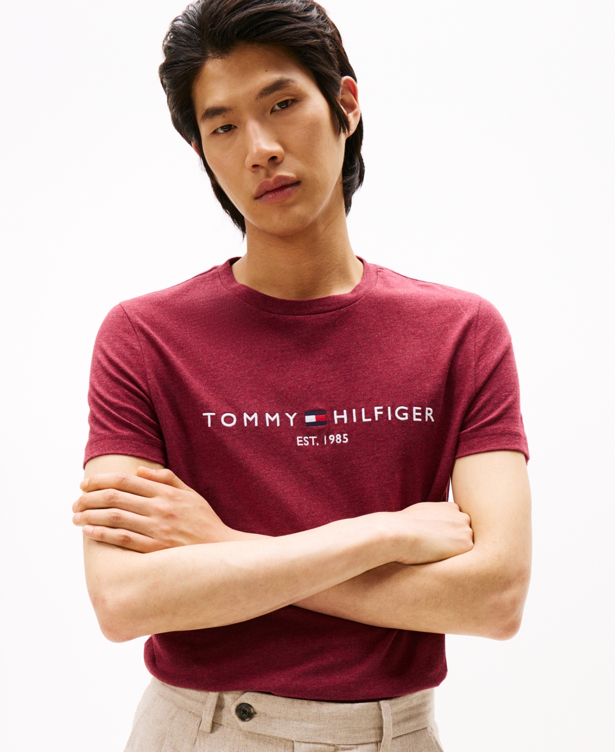 Click here for Tommy Hilfiger Mens Embroidered Logo Slim-Fit Crew... prices