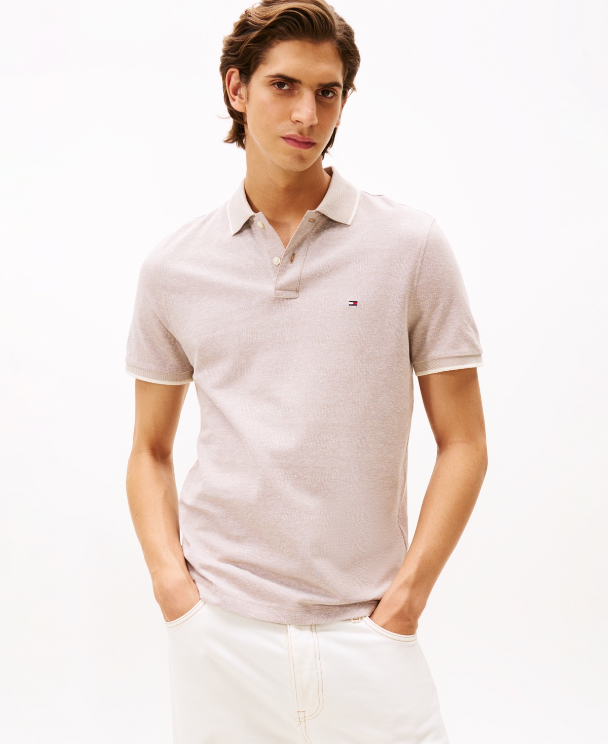 Click here for Tommy Hilfiger Mens Regular-Fit Tipped Linen Polo... prices