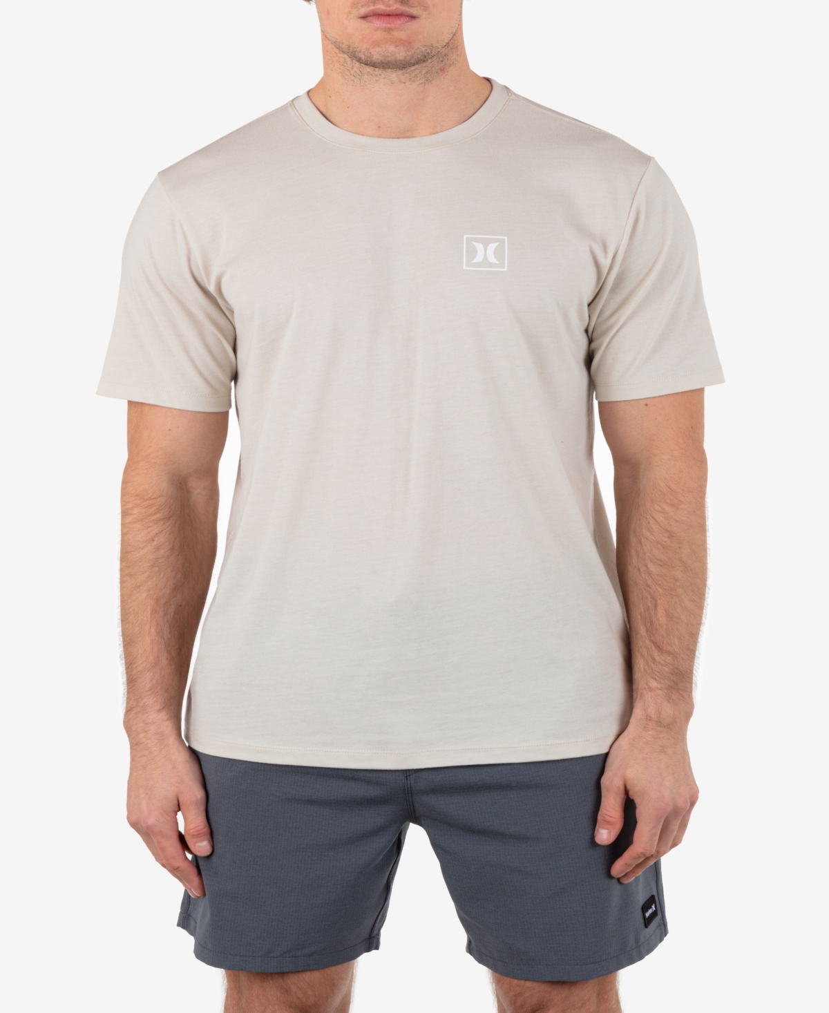 Hurley Mens Icon Boxed Short Sleeves T-shirt - Bone