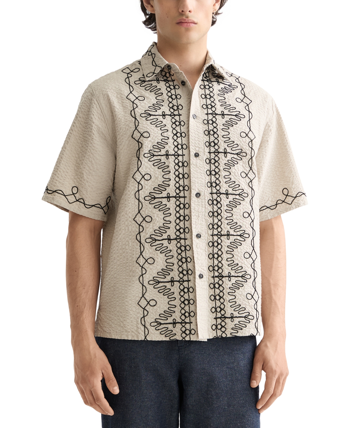 Click here for Scotch & Soda Mens Relaxed Fit Short Sleeve Embroi... prices