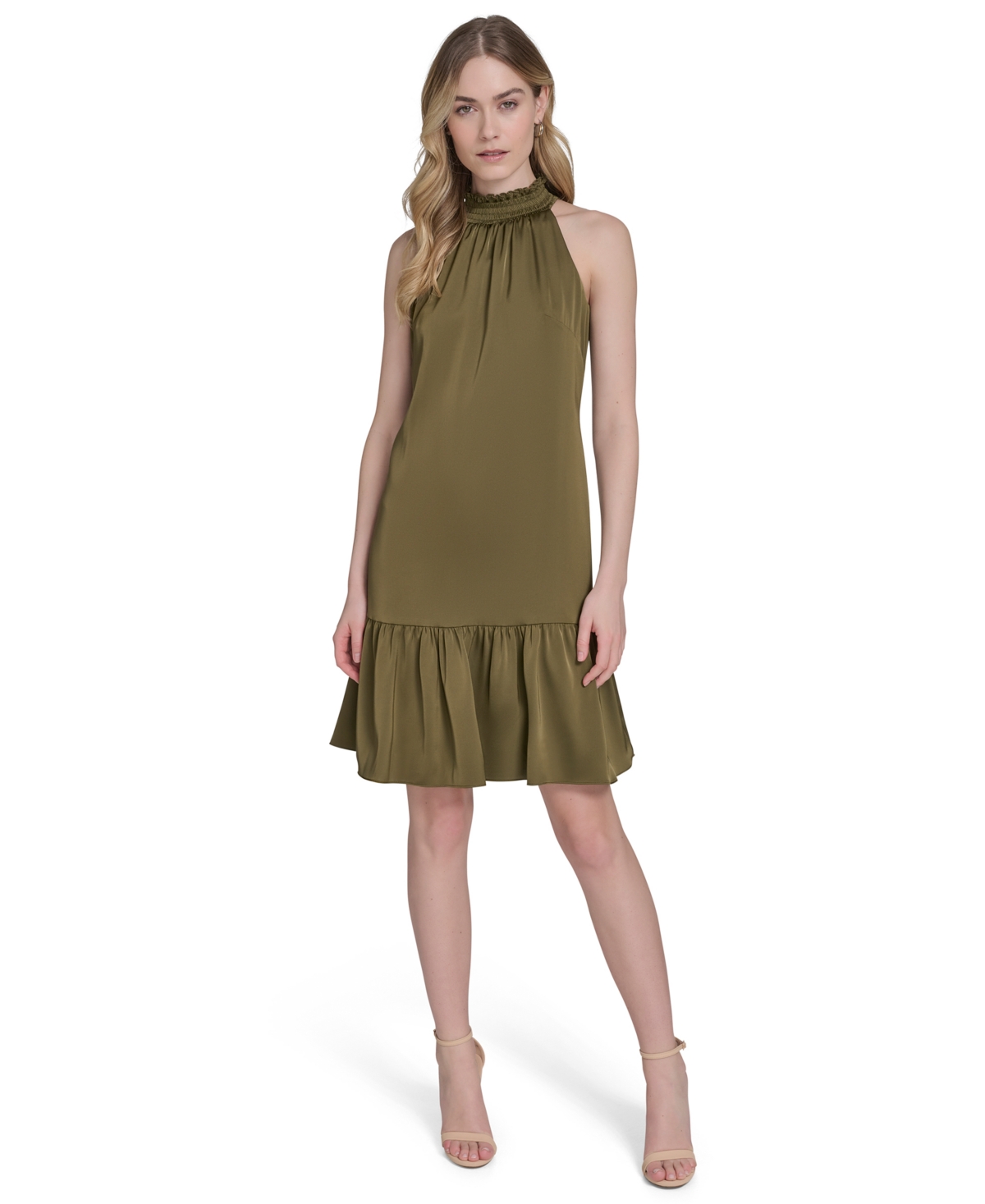 Click here for Vince Camuto Petite Satin Mock-Neck Sleeveless Sho... prices