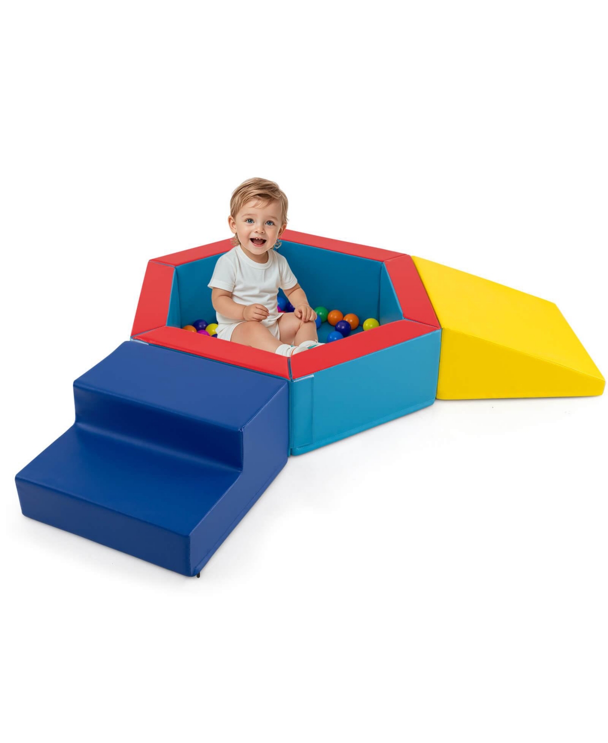 Click here for 3 Pcs Baby Foam Climbing Blocks with Ball Pit Tria... prices