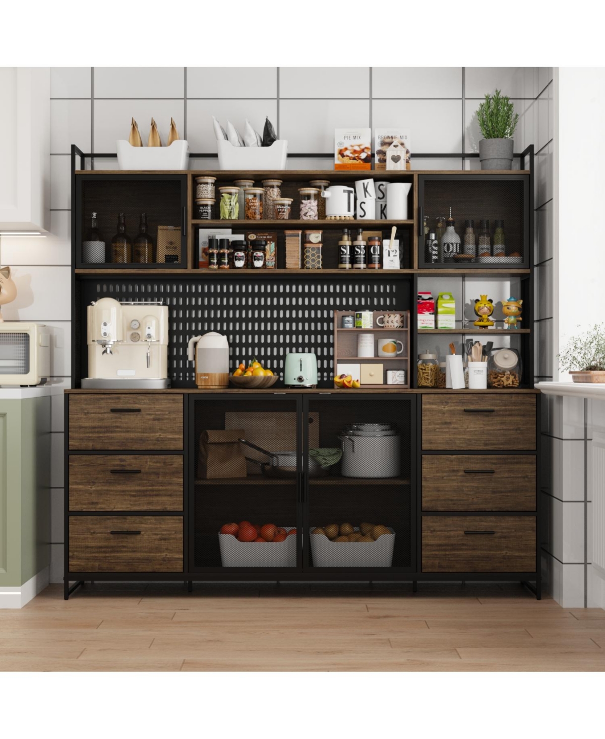 Click here for Homsee High quality wood color steel wood combinat... prices