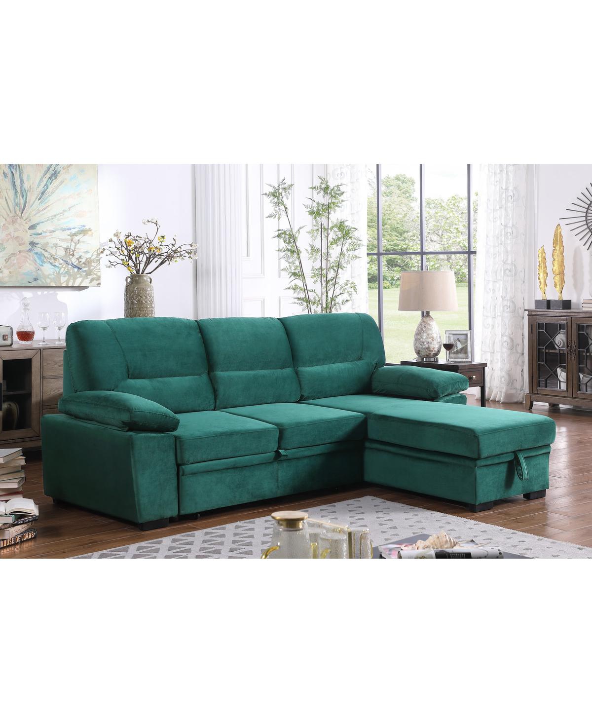Click here for Homlux 97.5W Green Velvet Fabric Reversible Sleepe... prices