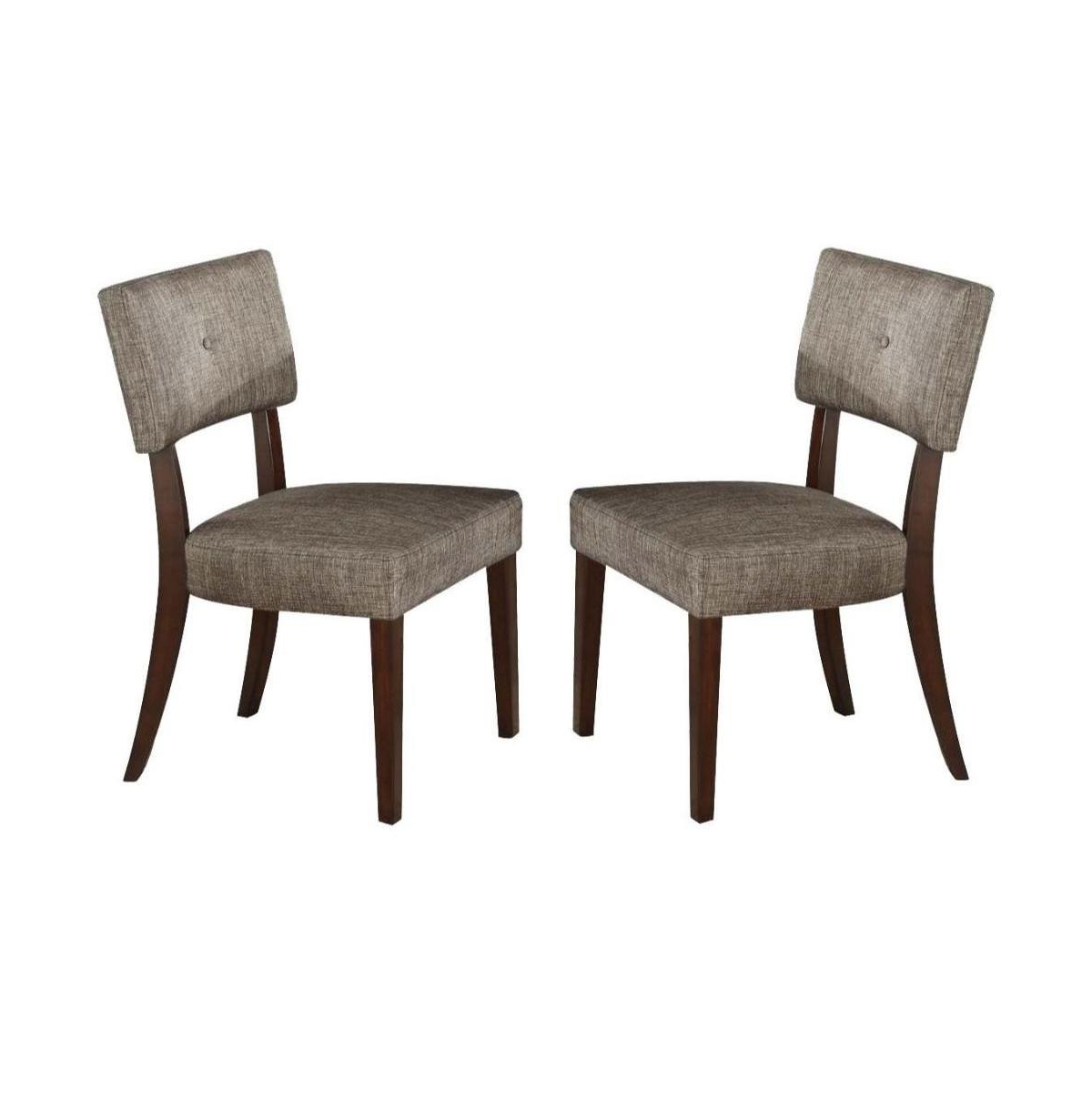 Click here for Set of 2 Tufted Upholstered Fabric Dining Chairs w... prices