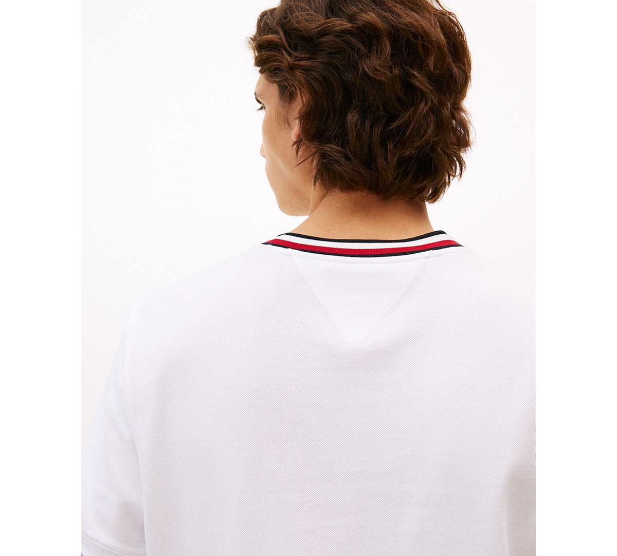 Click here for Tommy Hilfiger Mens Red  White & Blue Pique Textur... prices