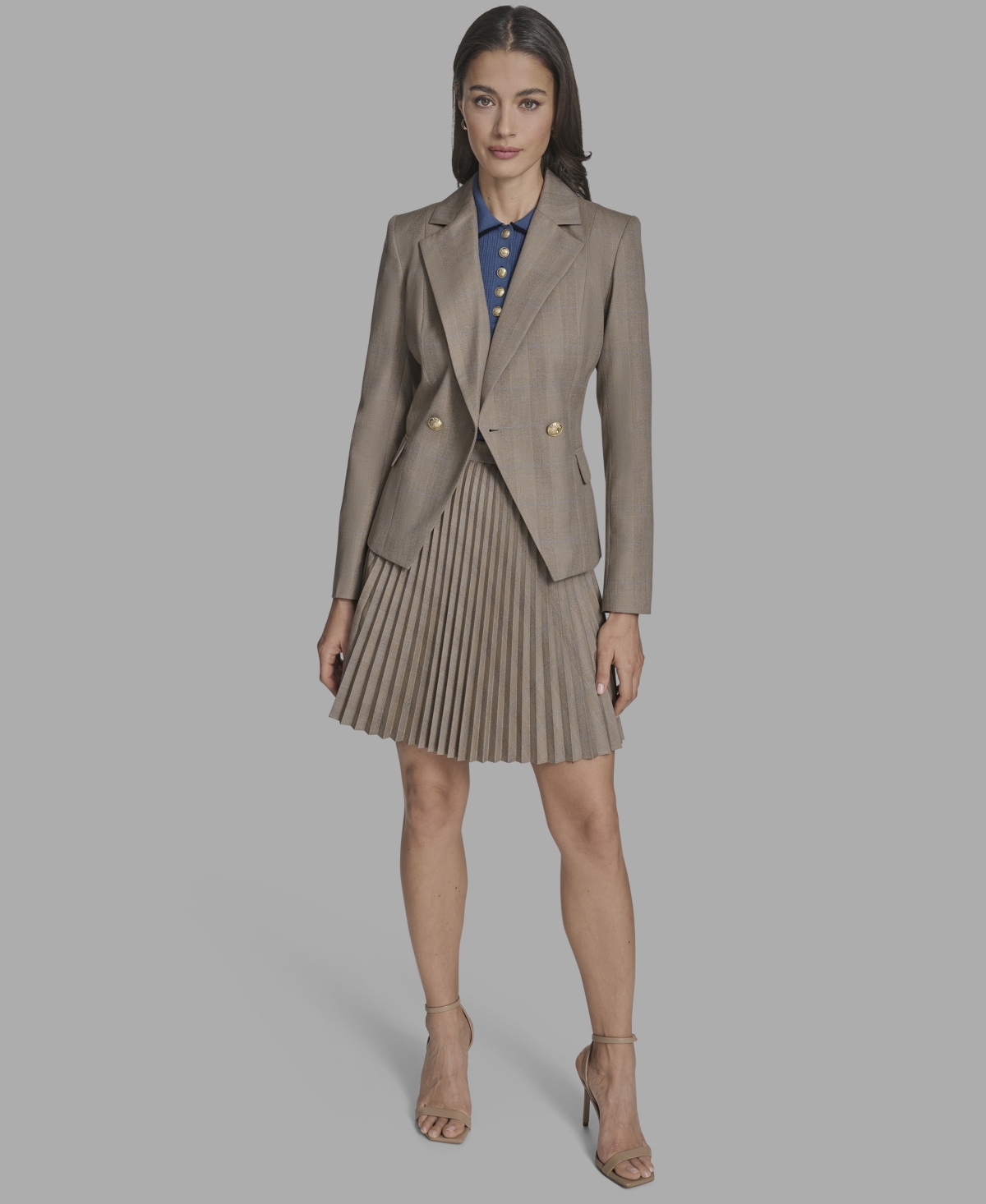 Click here for Bcbg Womens Plaid Notched Collar Blazer - Moonlit... prices