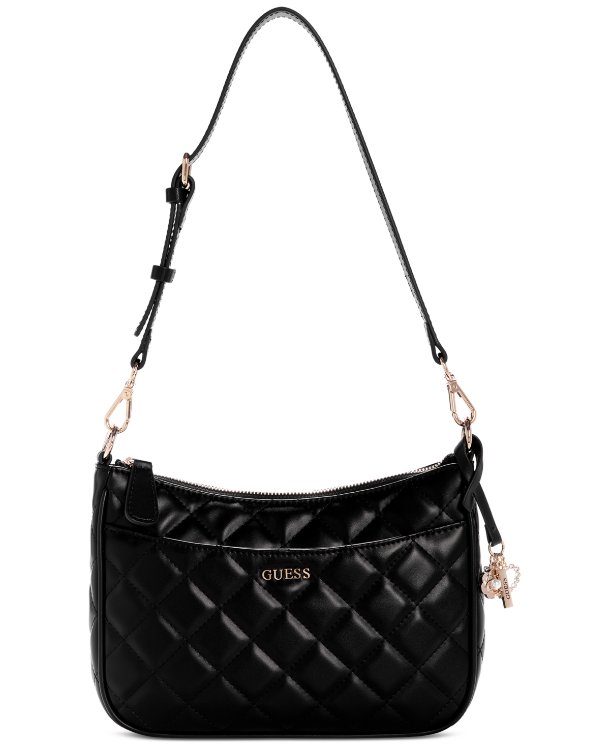 Click here for Guess Tinsley Medium Quilted Shoulder Bag - Black prices