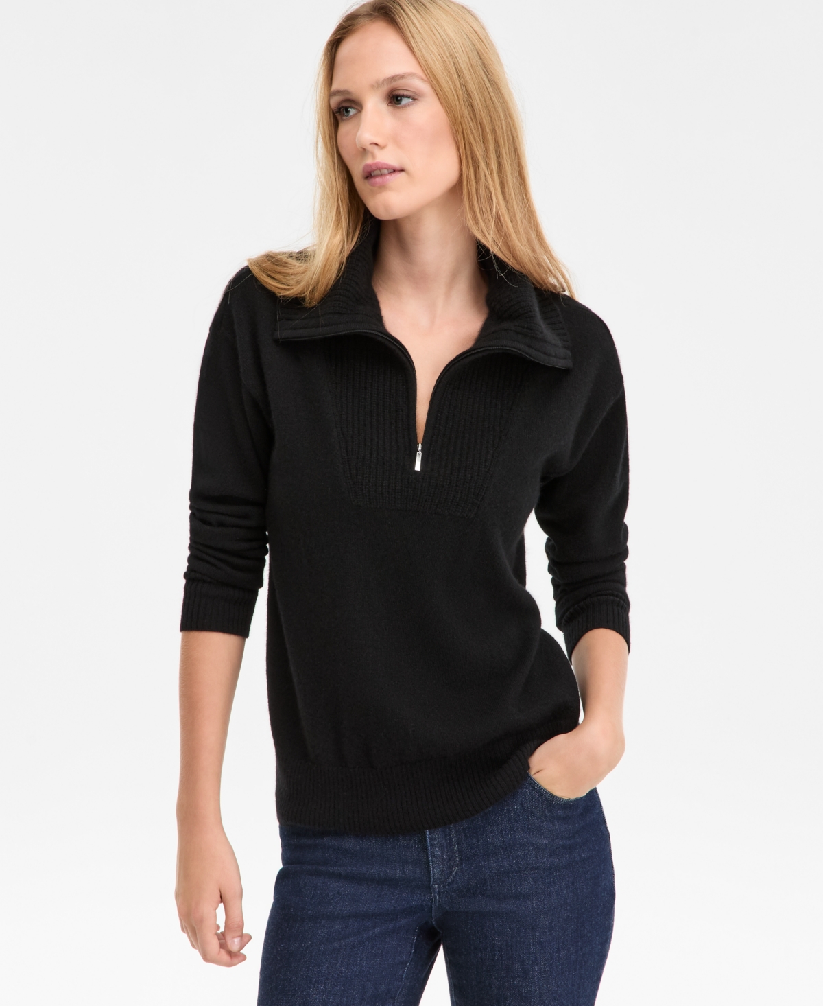 Click here for Charter Club 100 Cashmere Womens Quarter-Zip Sweat... prices