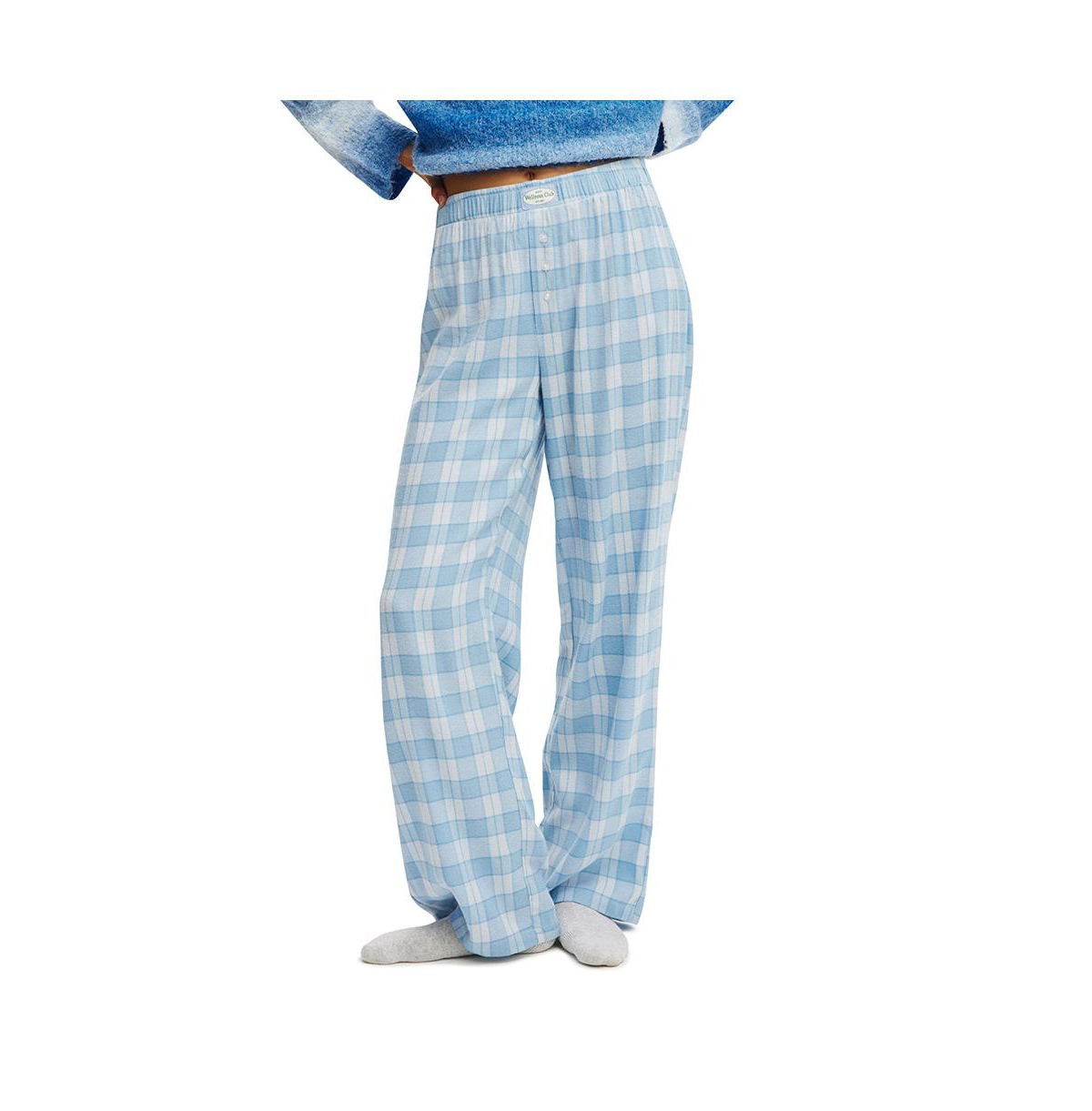 Click here for Cotton On Womens Flannel Wide Leg Pant - Blue grac... prices