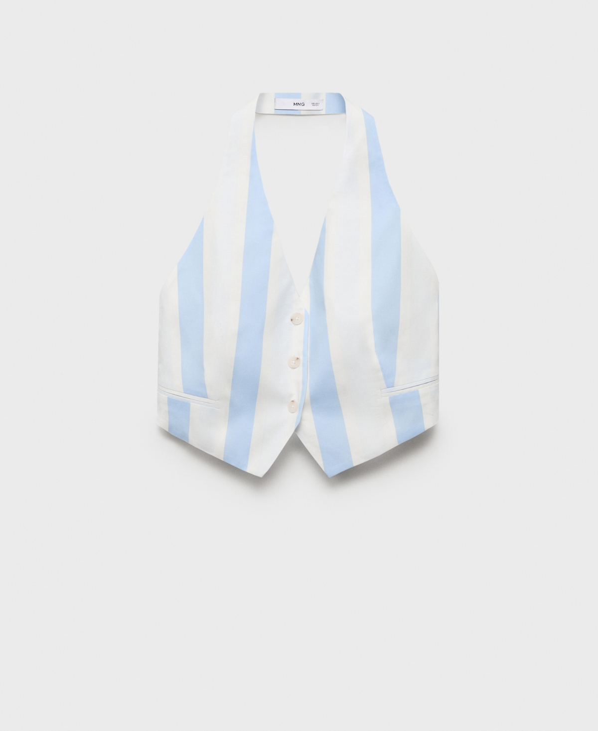 Click here for Mango Womens Striped Halter Vest - Sky Blue prices