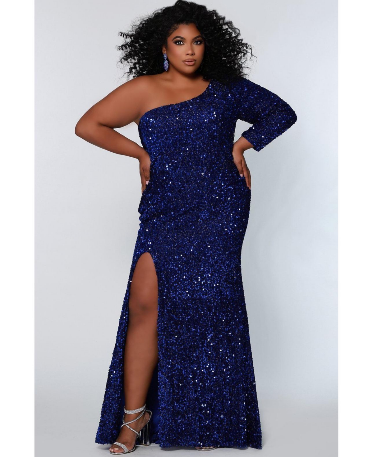 Click here for Sydneys Closet Womens One-Shoulder Long Sleeve Seq... prices