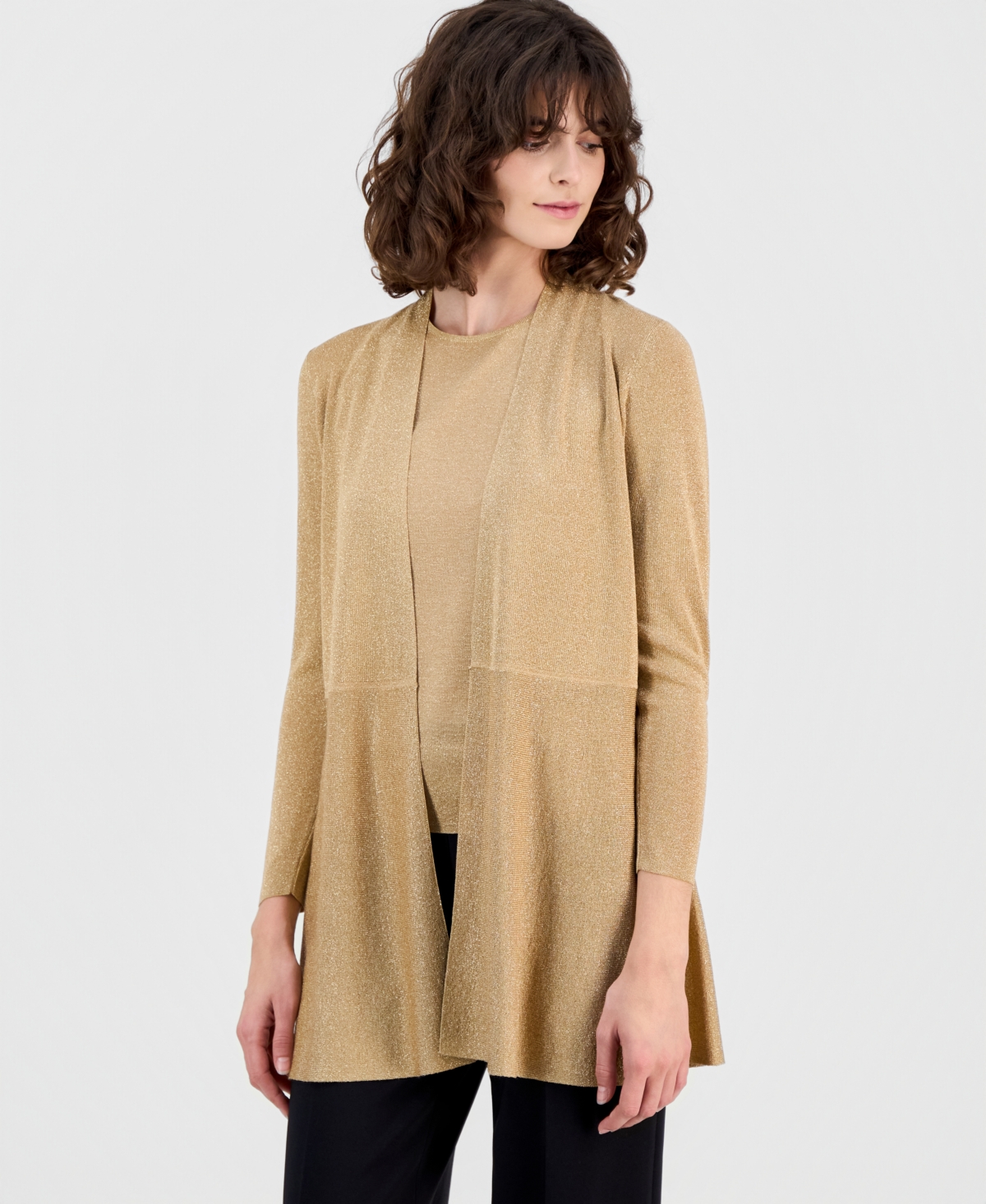 Click here for Anne Klein Womens Monteray Metallic Knit Cardigan... prices