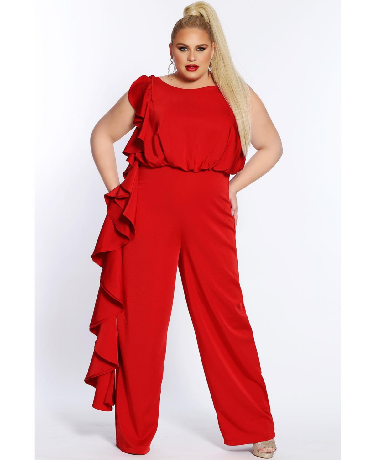 Click here for Celebrations by Sydneys Closet Womens Crepe Ruffle... prices