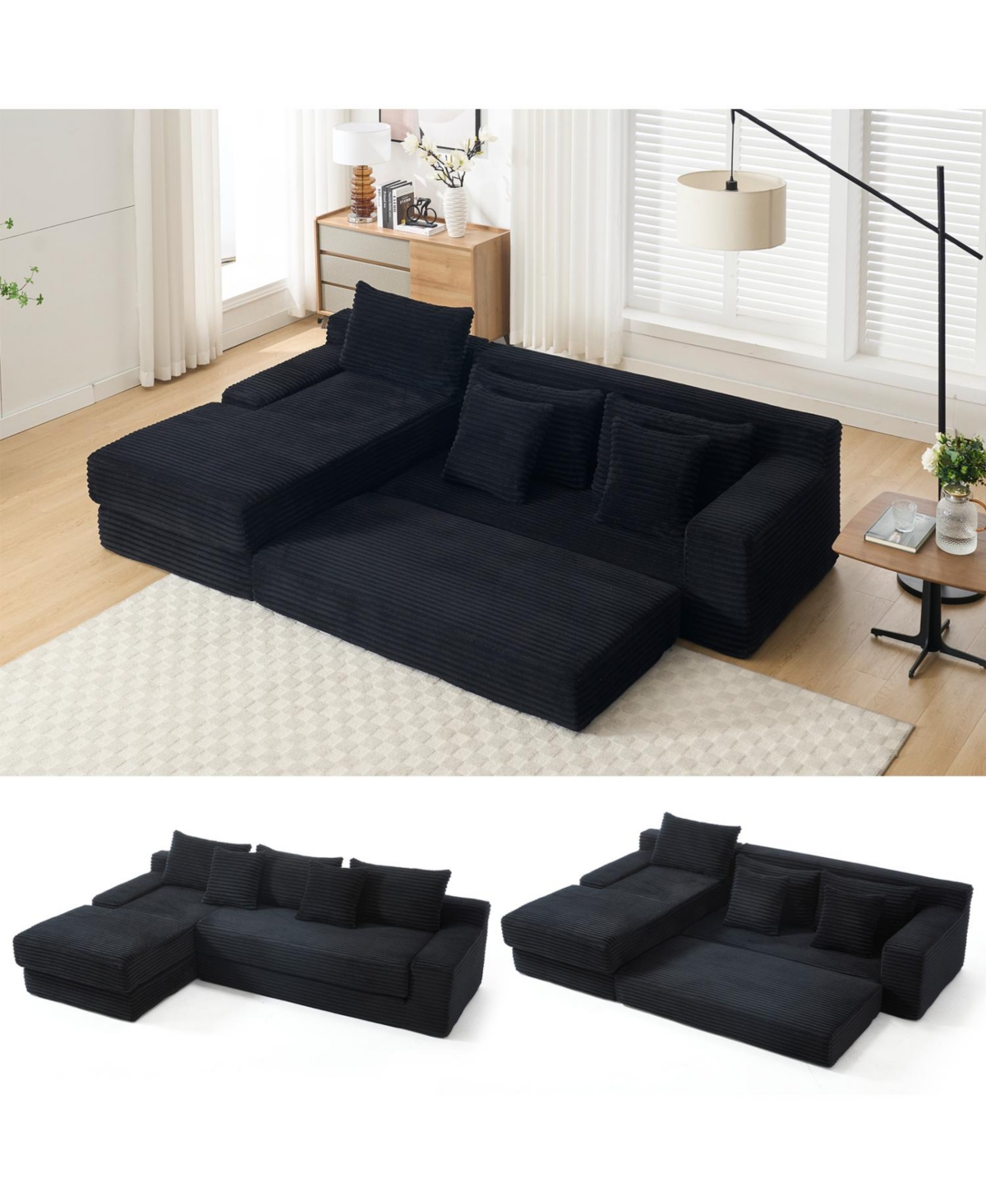 Click here for Streamdale Furniture L-Shaped Corduroy Sectional S... prices