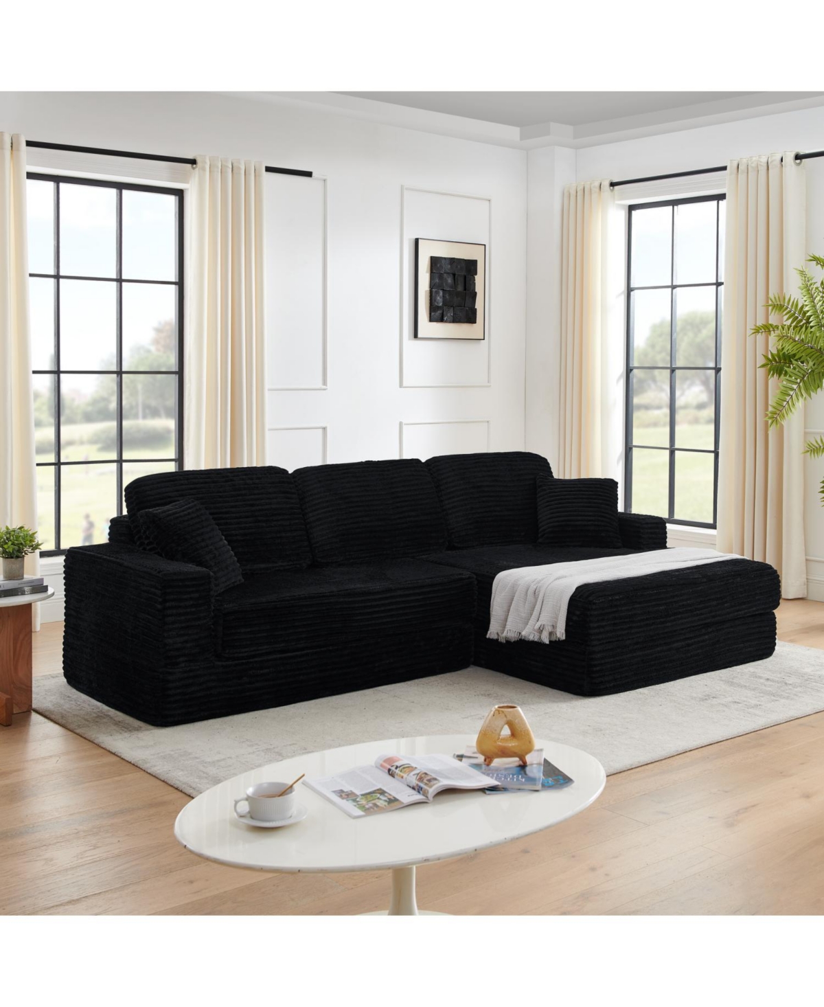Click here for Streamdale Furniture L-Shape Corduroy Sectional So... prices