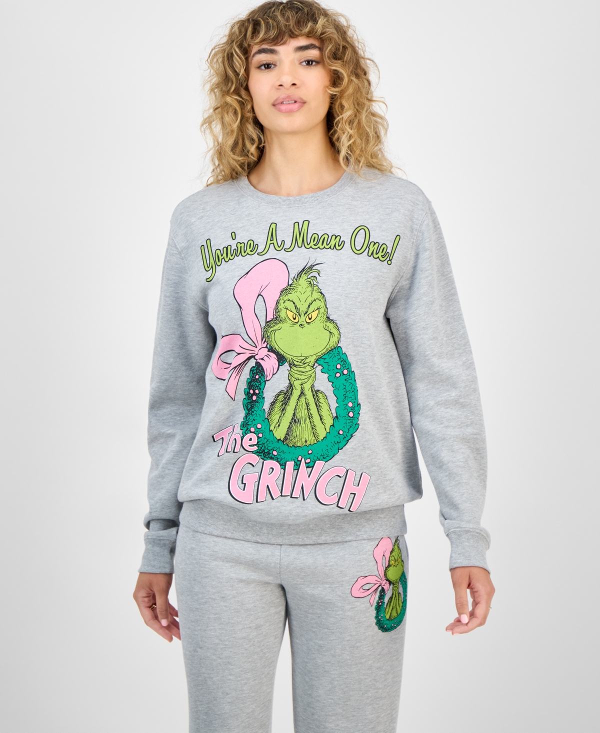 Click here for Love Tribe Juniors The Grinch Wreath Crewneck Swea... prices