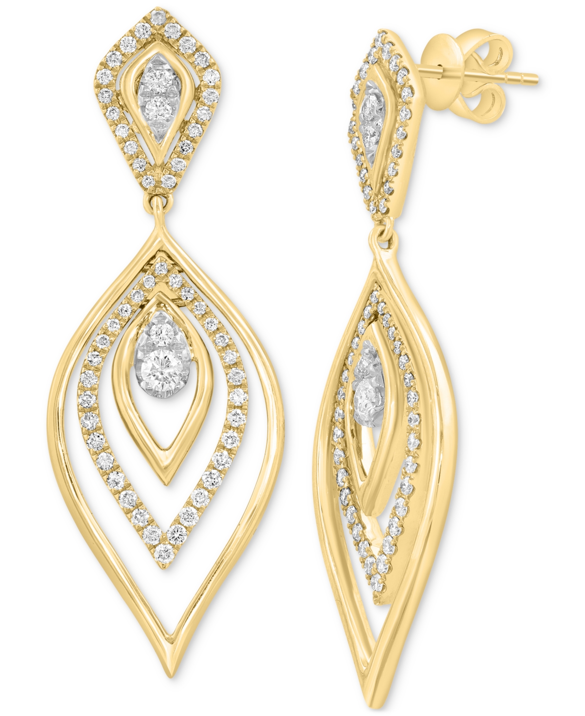 Click here for Effy Diamond Navette Multi-Layer Drop Earrings (7/... prices