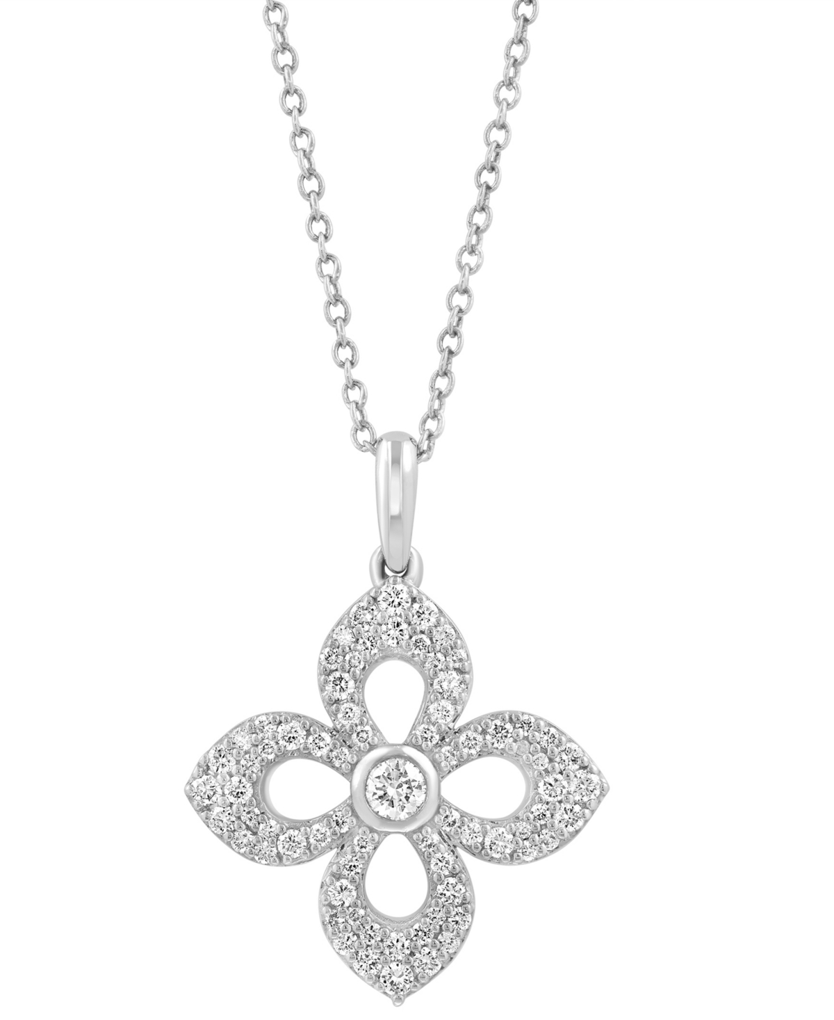 Click here for Effy Diamond Flower Pendant Necklace (1/2 ct. t.w.... prices