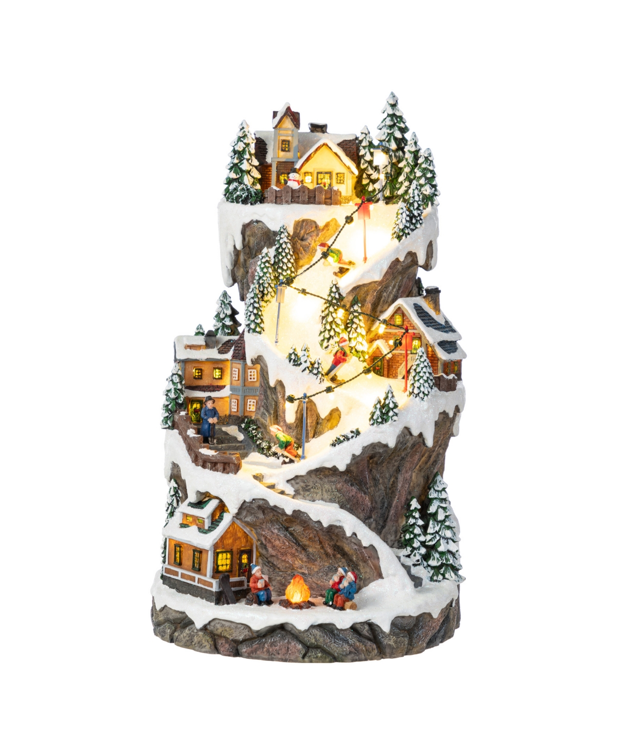 Click here for Glitzhome 15.5 Lighted Resin Christmas Skiing Moun... prices