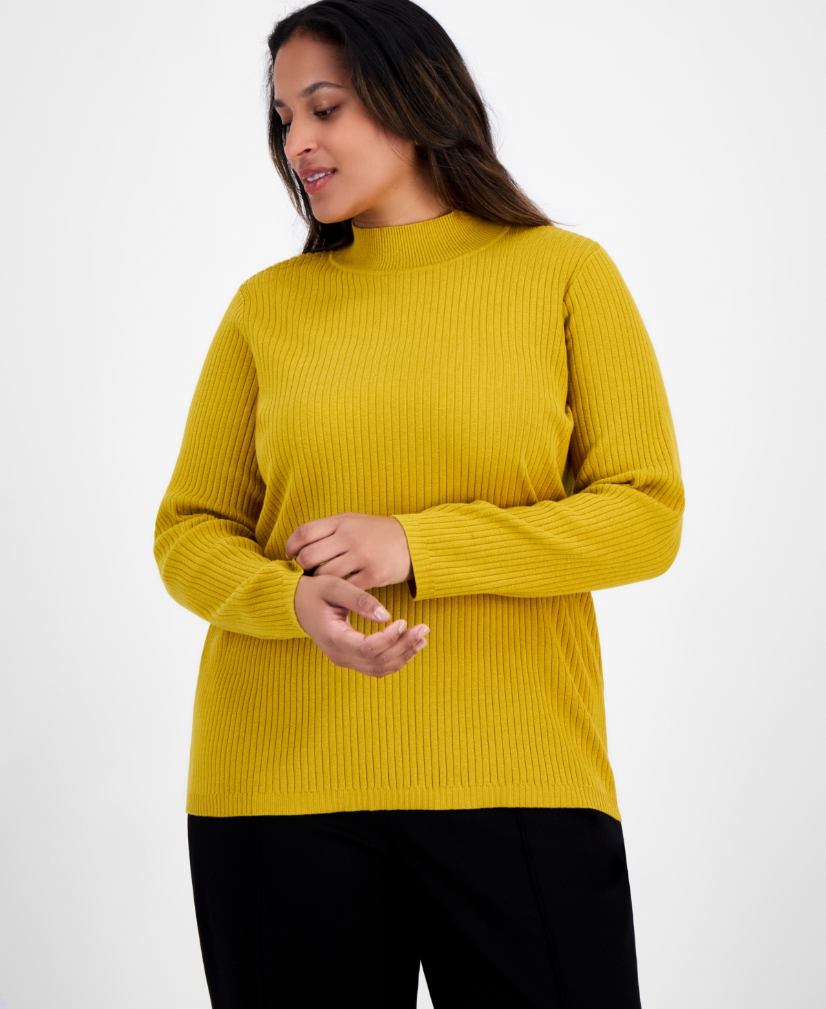 Click here for Jones New York Plus Size Sutton Long-Sleeve Mock-N... prices