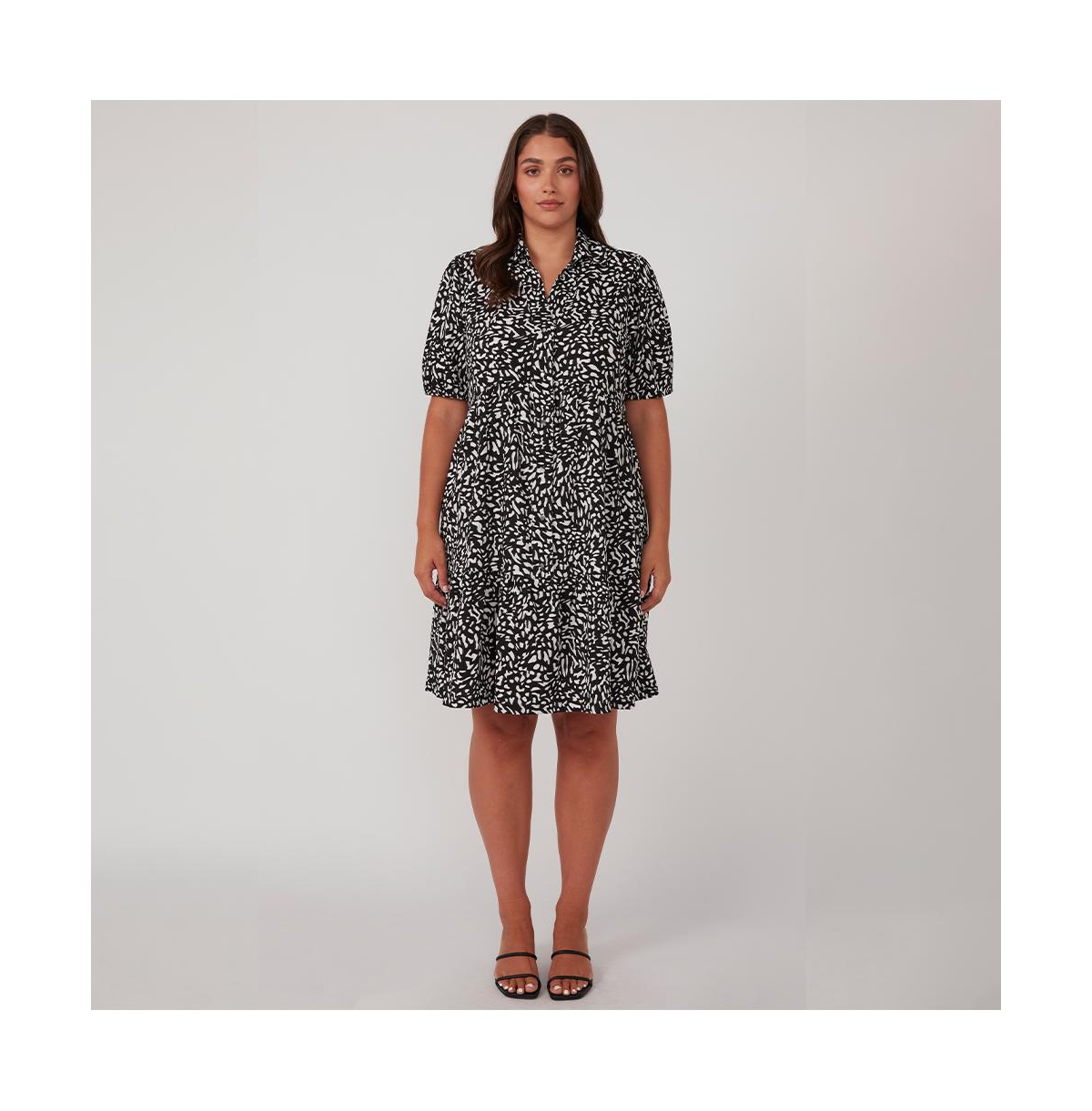 Click here for Estelle Plus Size Abstract Spot Shirt Dress - Prin... prices