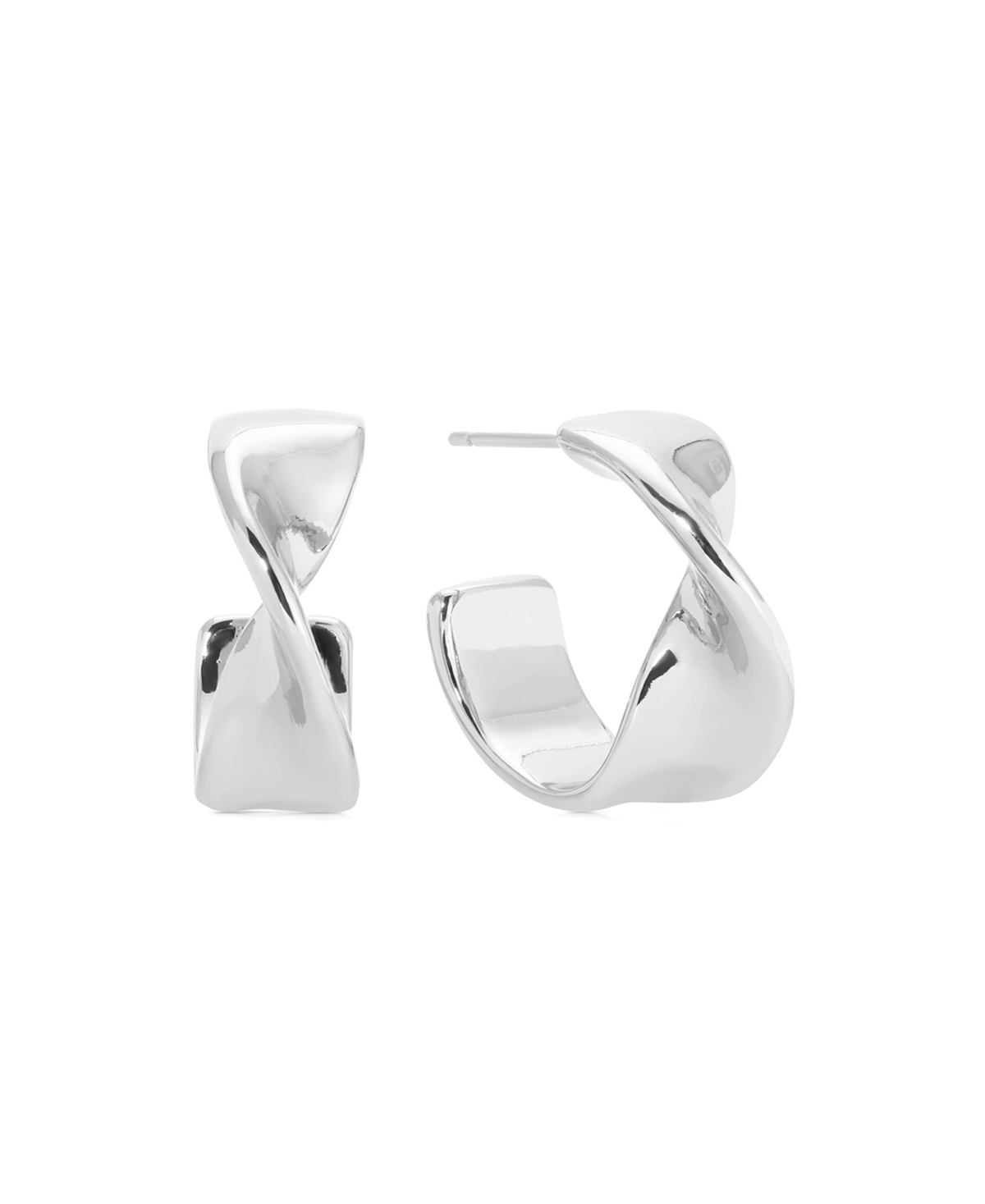 Click here for Ettika Heirloom Twist Small Hoops Earrings - Silve... prices
