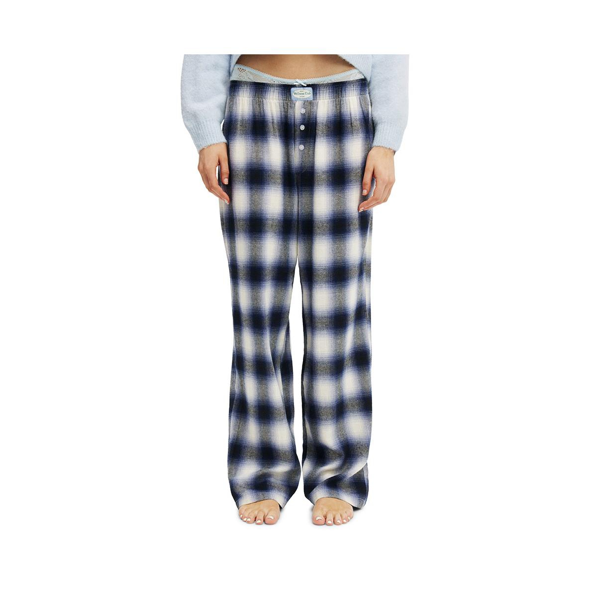 Click here for Cotton On Womens Flannel Wide Leg Pant - Navy whit... prices