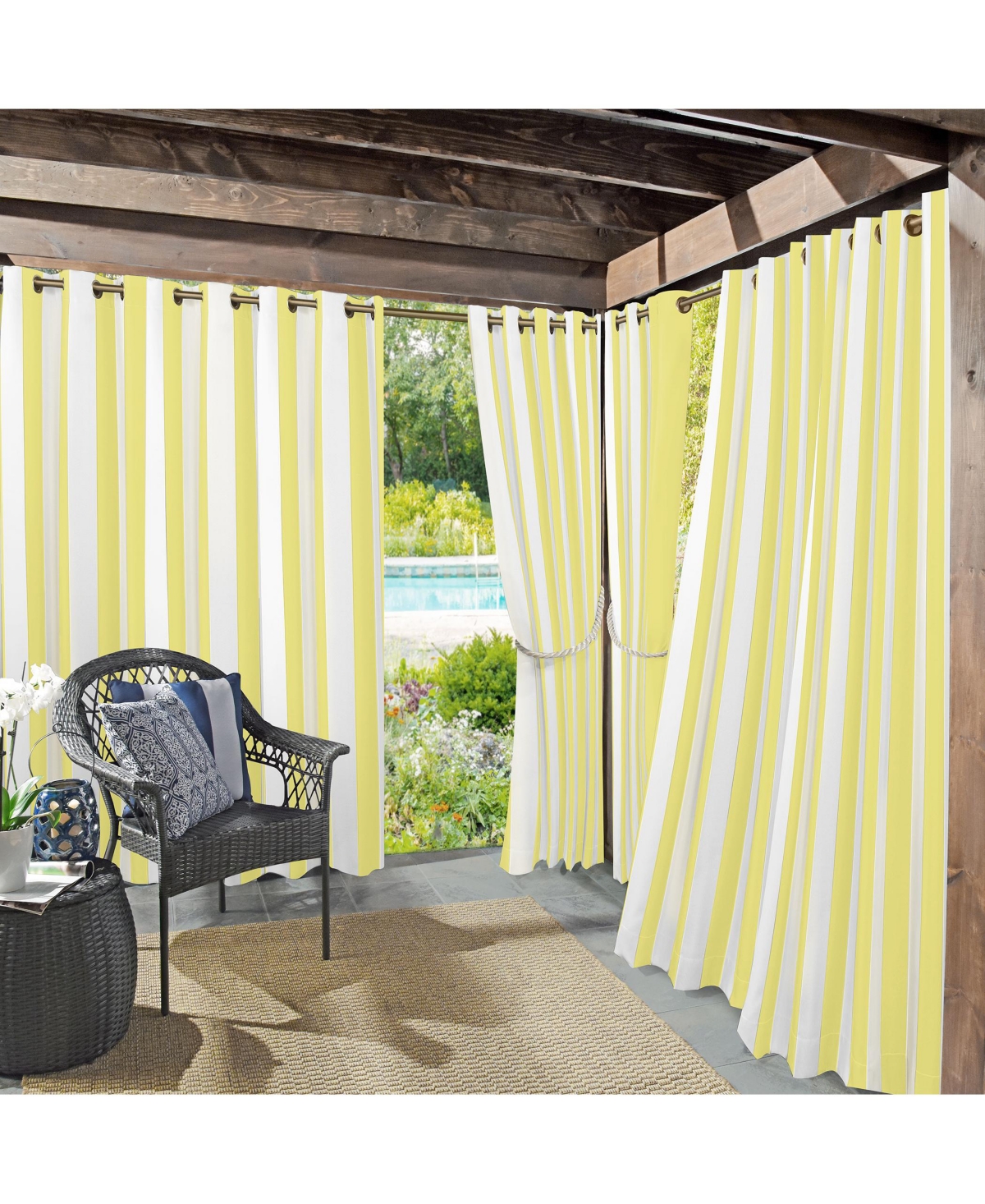 Click here for Sun Zero Valencia Cabana Stripe Indoor/Outdoor Uv... prices