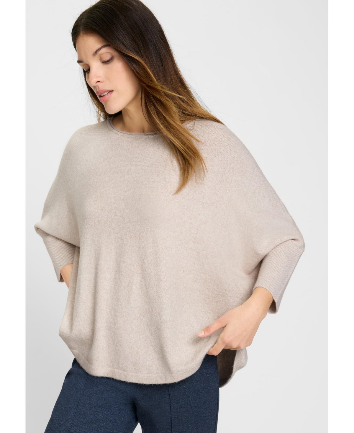 Click here for Olsen Womens Cropped Poncho - Caffe latte mel. prices
