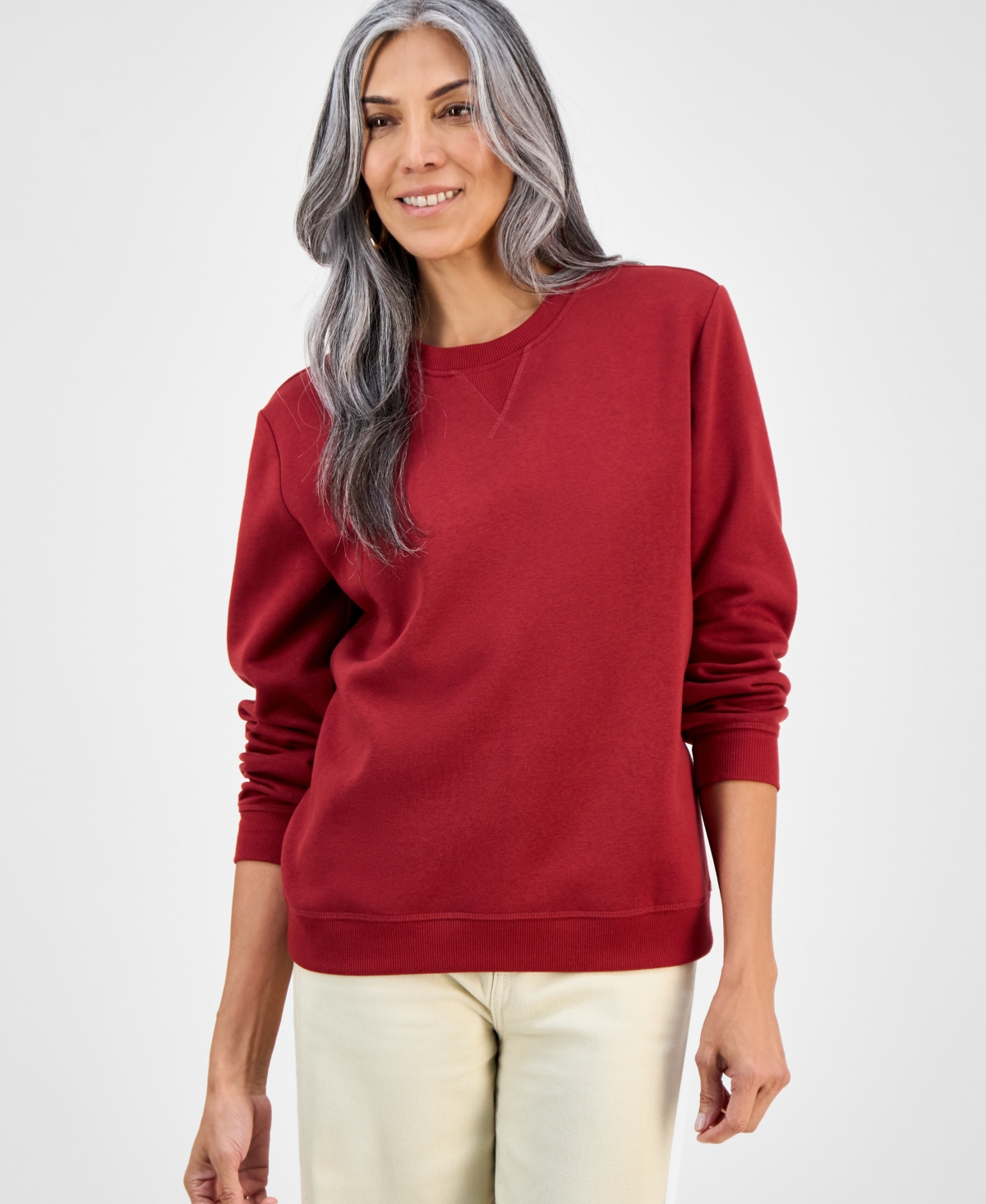 Click here for Style & Co Womens Long-Sleeve Crewneck Sweatshirt... prices