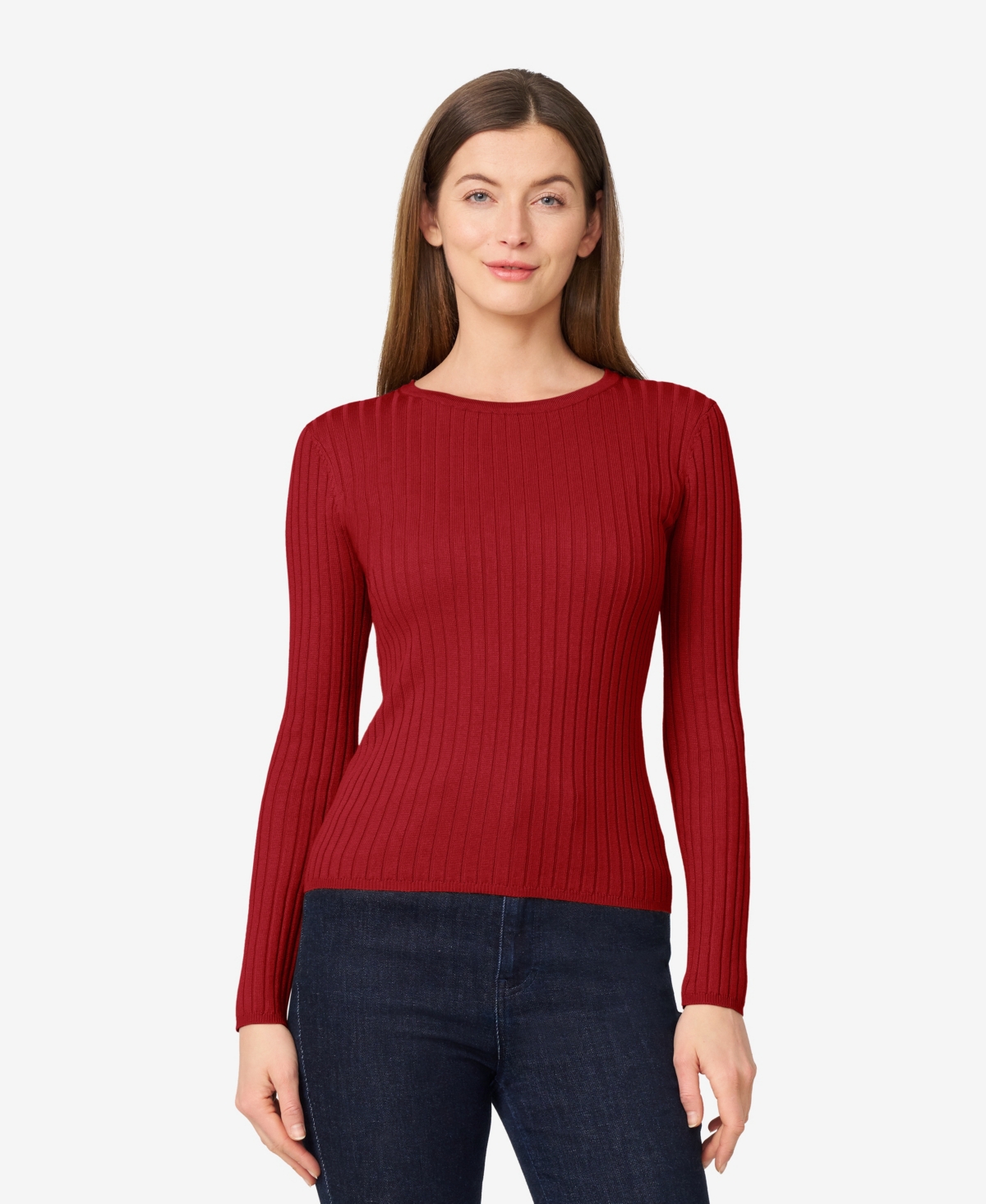 Click here for Melissa Paige Womens Crewneck Ribbed-Knit Sweater... prices