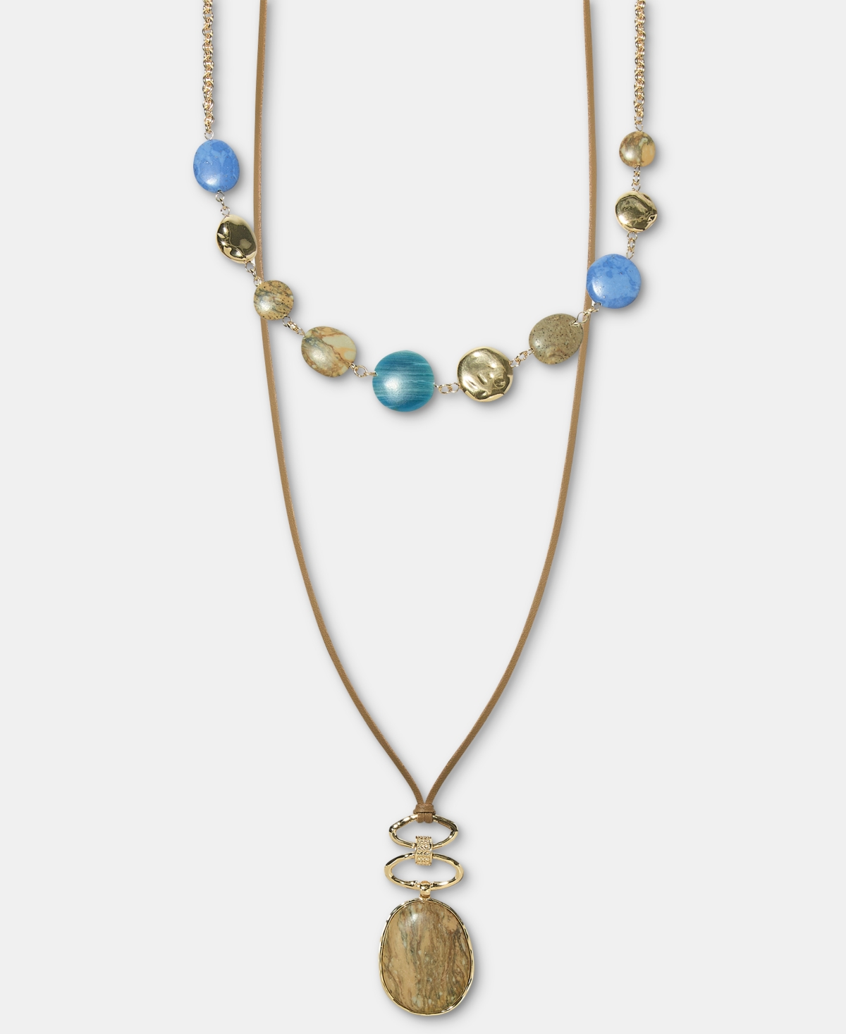 Click here for Style & Co Stone Layered Pendant Necklace  18 + 3... prices