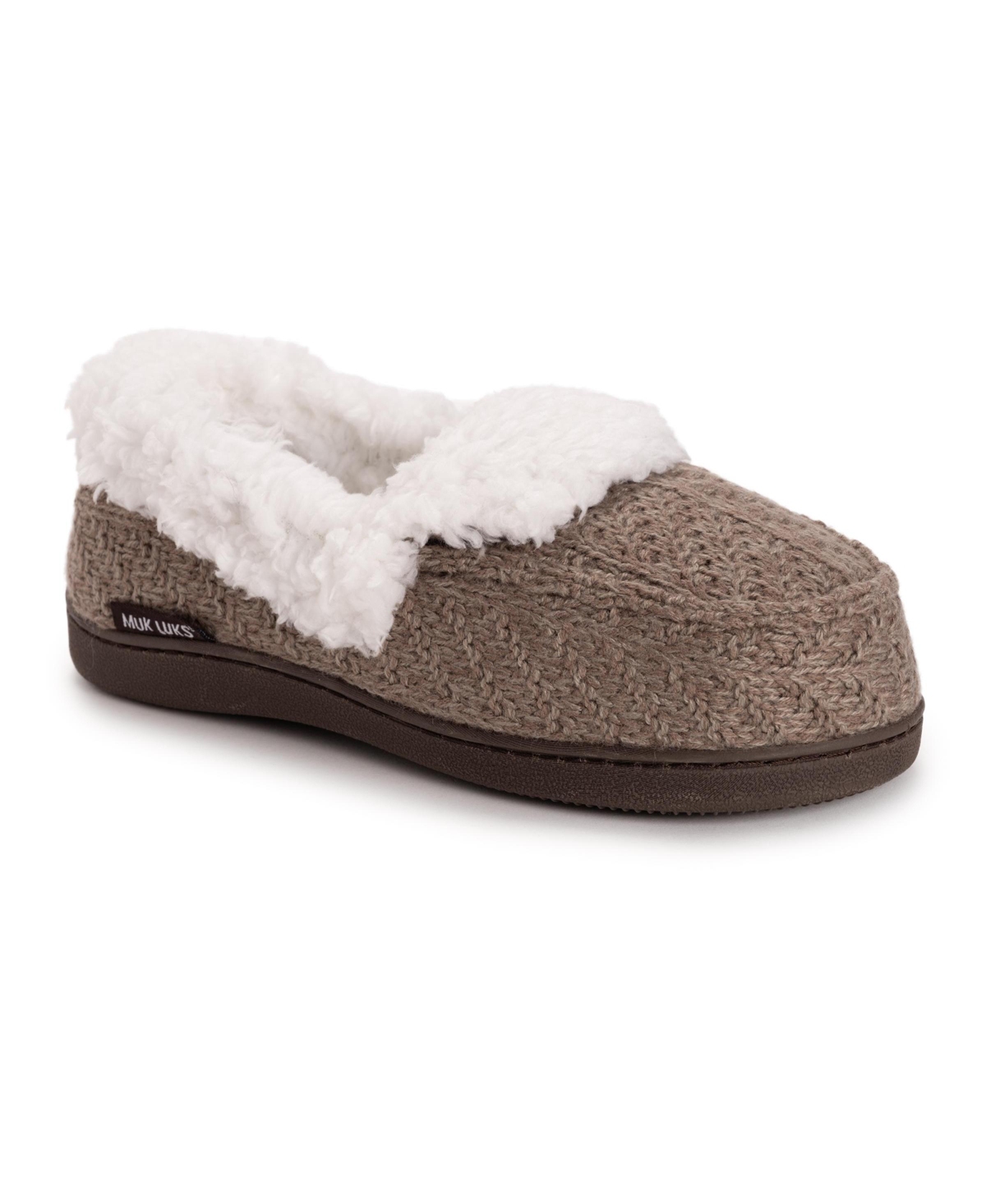 Click here for Muk Luks Womens Anais Moccasin Slipper - Taupe prices