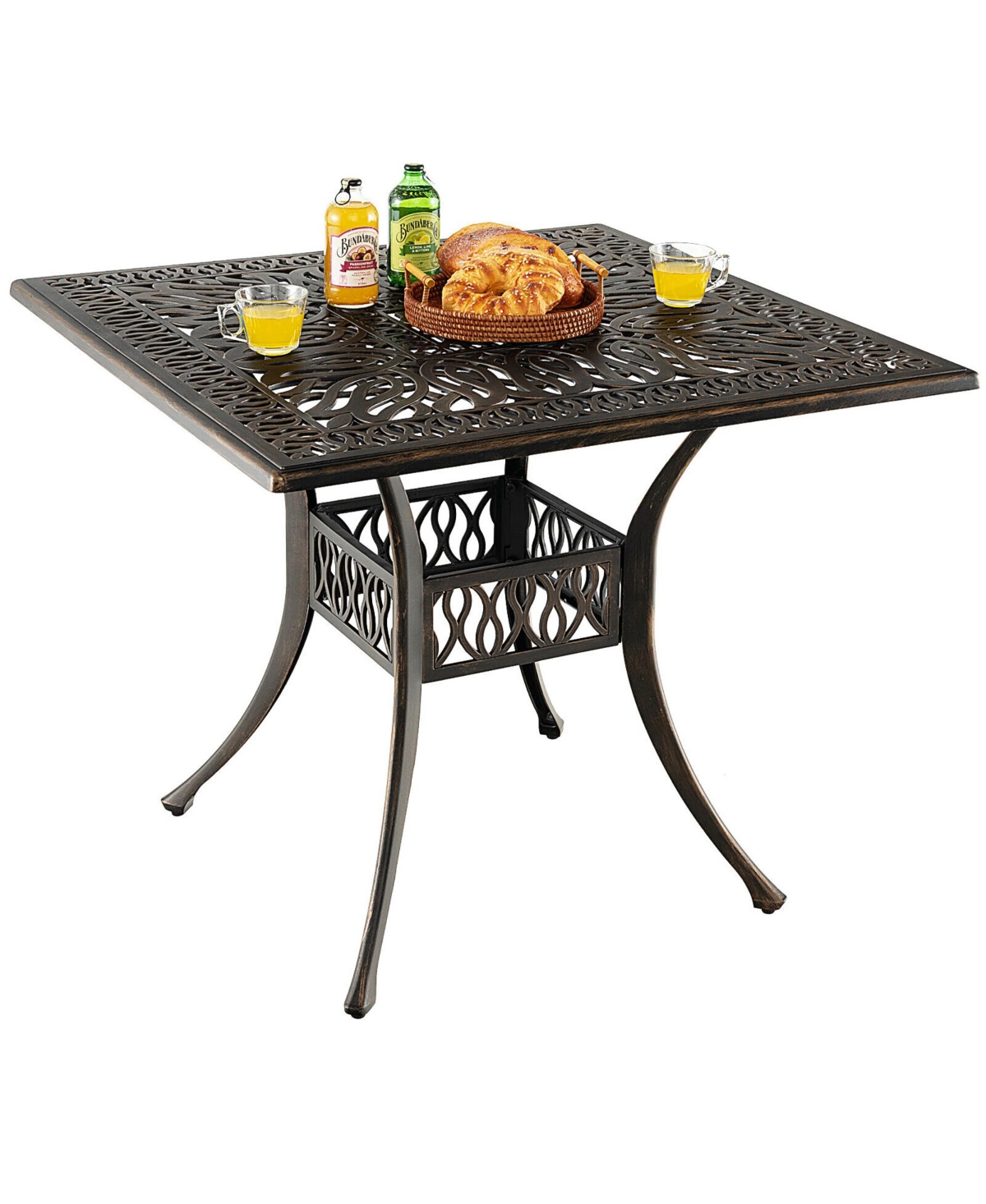 Click here for Gymax 35.4 Patio Square Dining Table Cast Aluminum... prices