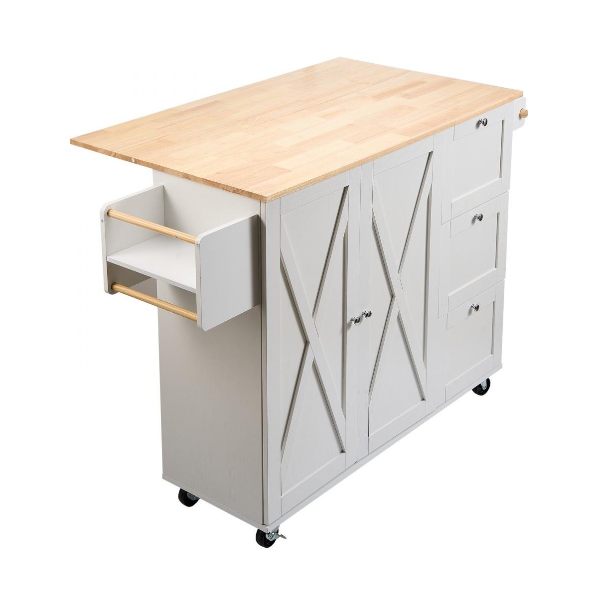 Click here for Solid Wood Top Kitchen Island Cart with Cabinet  S... prices