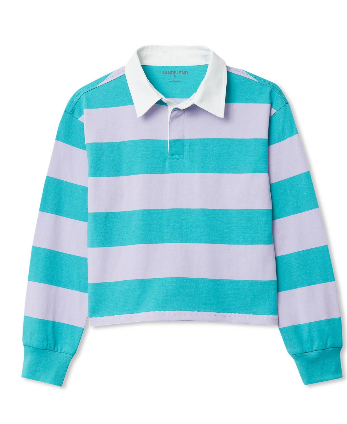 Click here for Lands End Girls Long Sleeve Stripe Rugby Shirt - P... prices