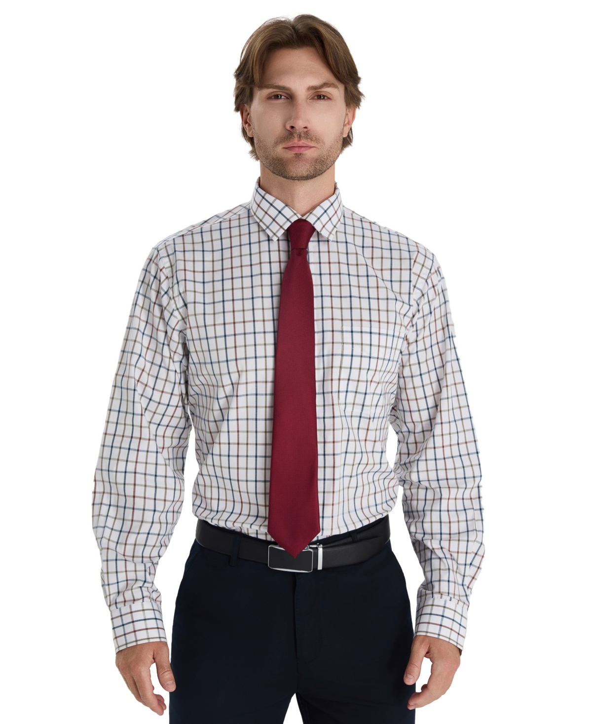 Click here for Club Room Mens Windowpane Plaid Shirt  Macys Exclu... prices