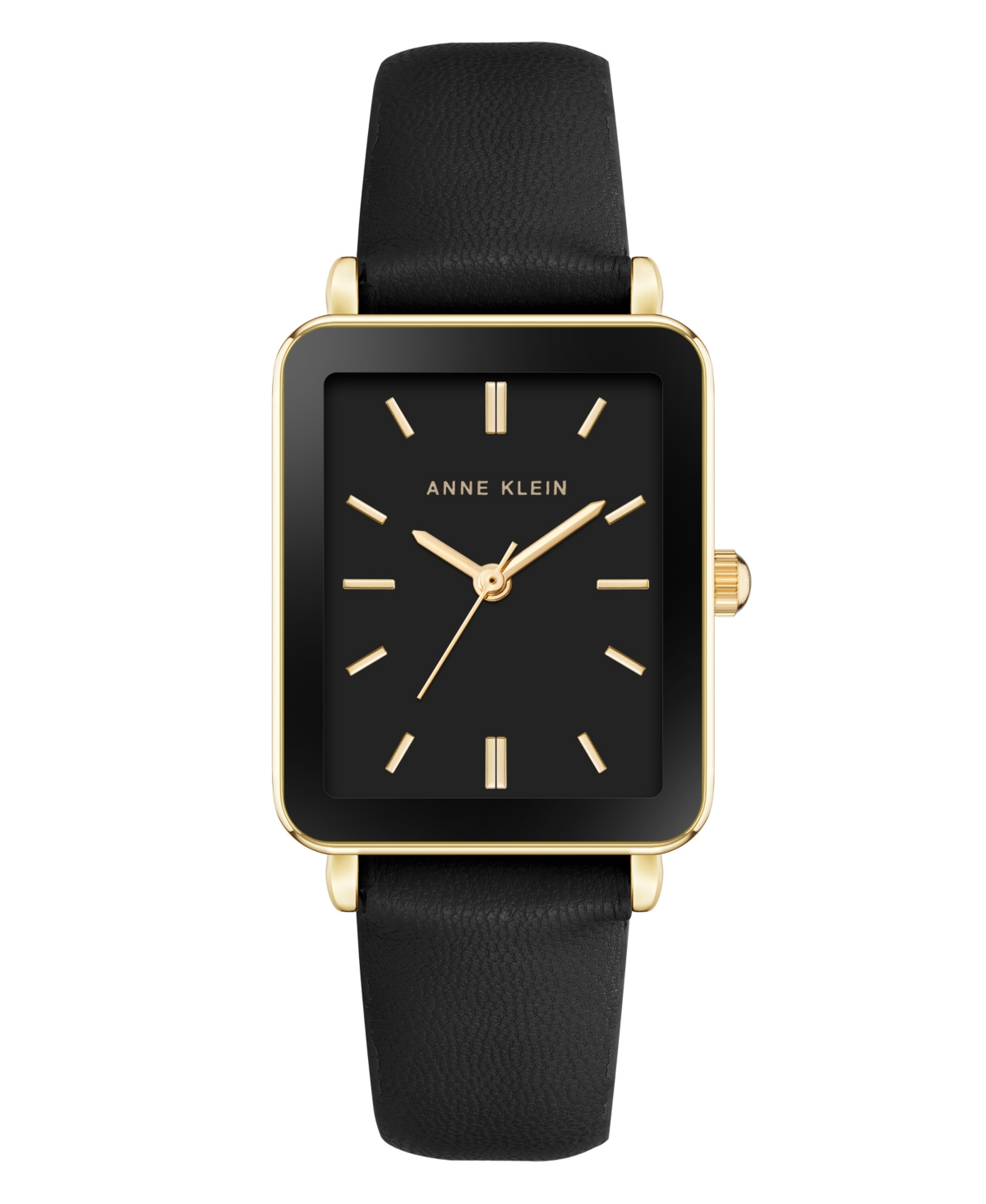 Click here for Anne Klein Womens Quartz Rectangular Black Leather... prices